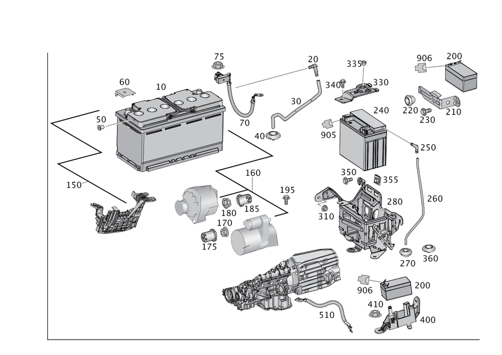 000-982-96-08-64 - Electrical System Battery 1954-2019 Mercedes-Benz ...