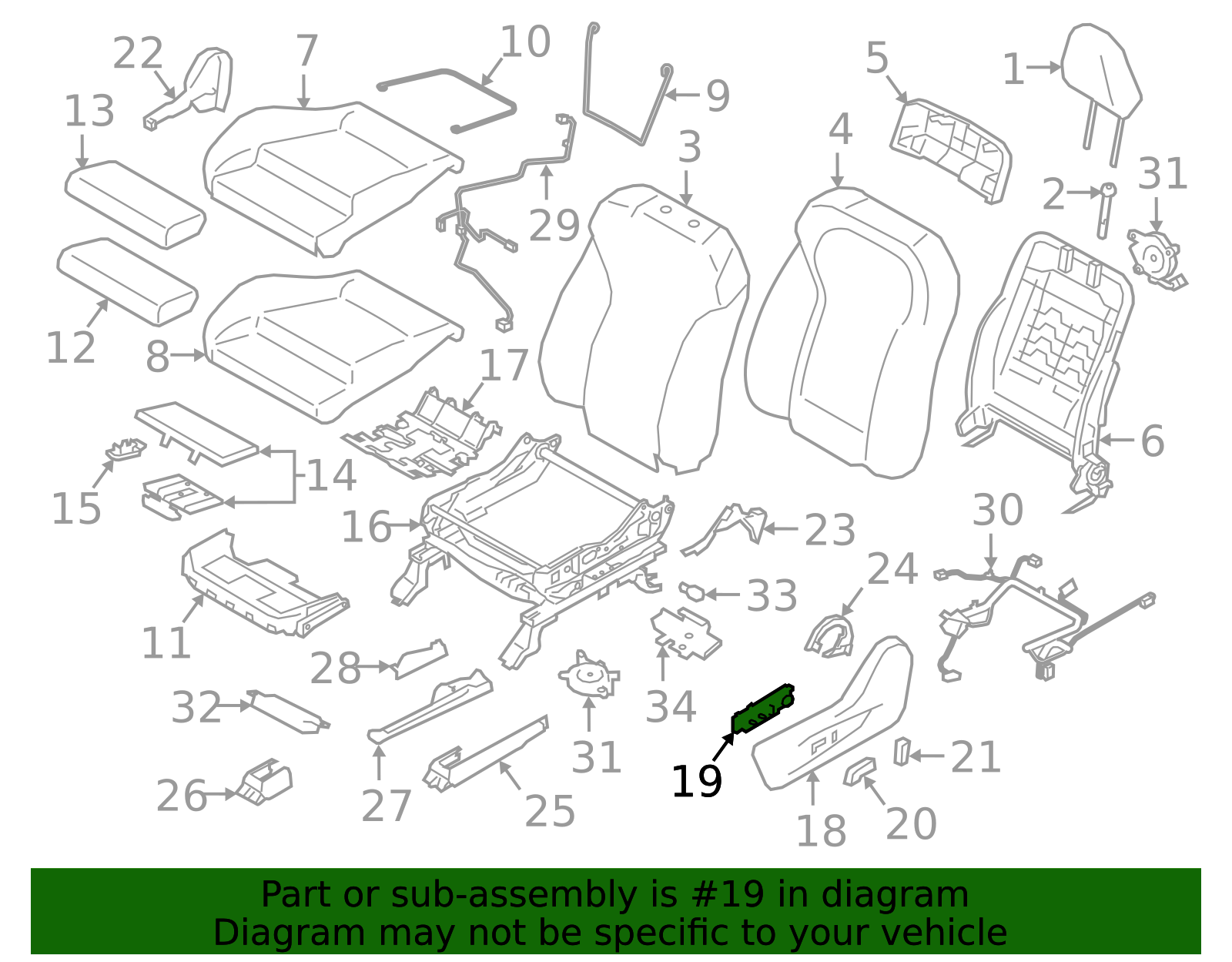 2023-2024 Subaru Ascent Seat Switch 64176AN01AVH | Subaru Parts Guys