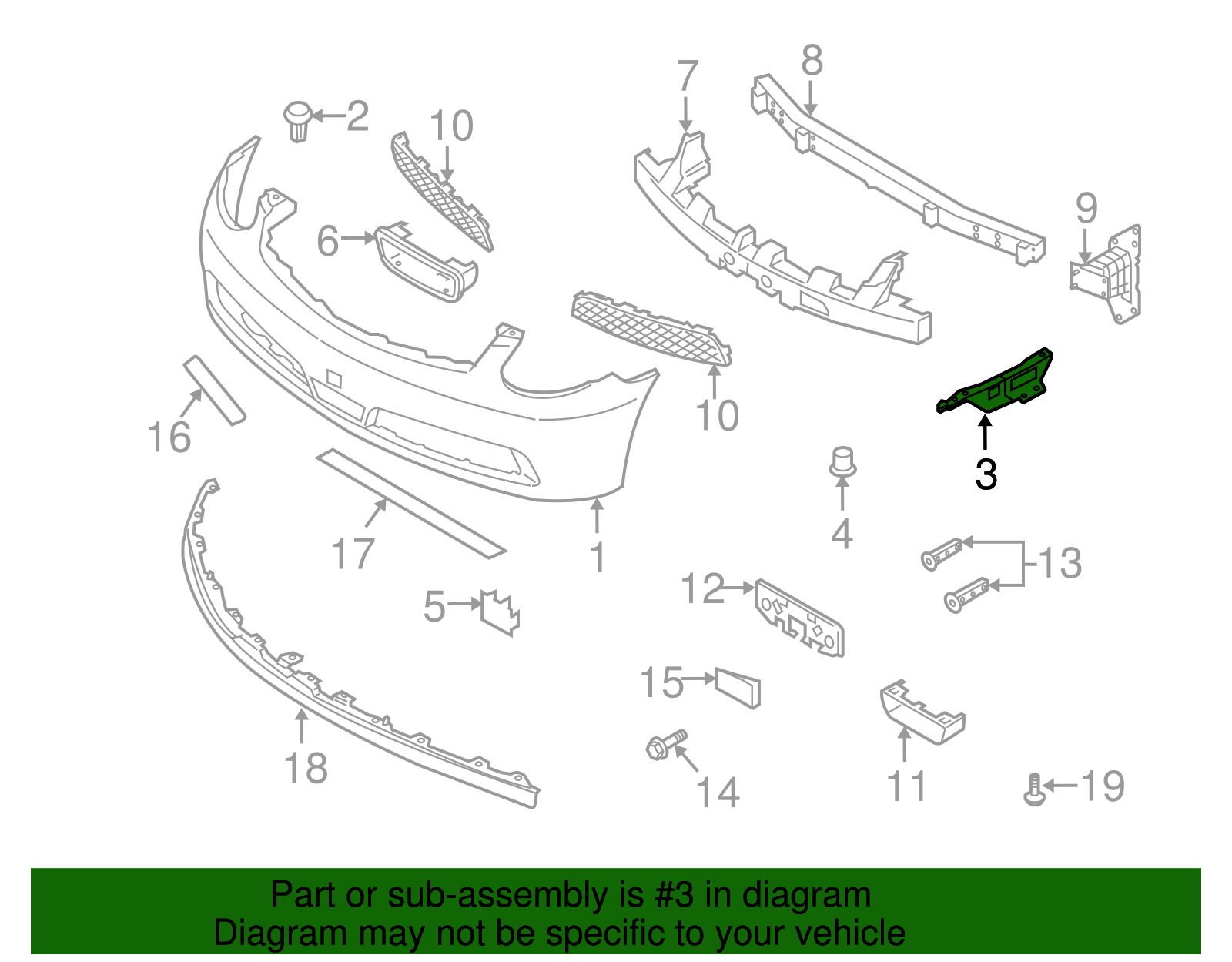 2003-2006 Infiniti G35 Bumper Cover Mount Bracket 62222-AL500 ...