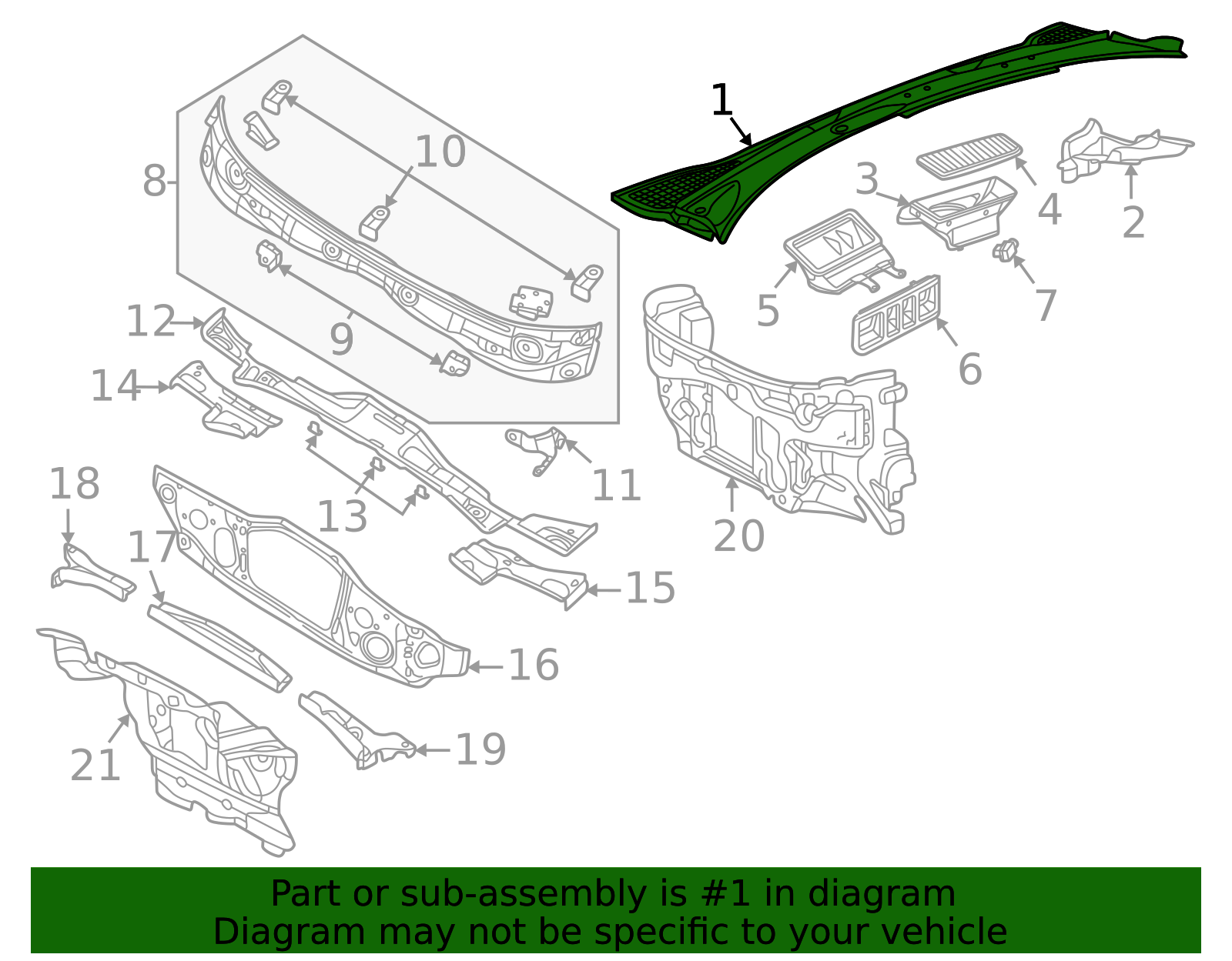 2023-2024 Volkswagen ID.4 Cowl Grille 11K-819-403-9B9 | OEM Parts Online