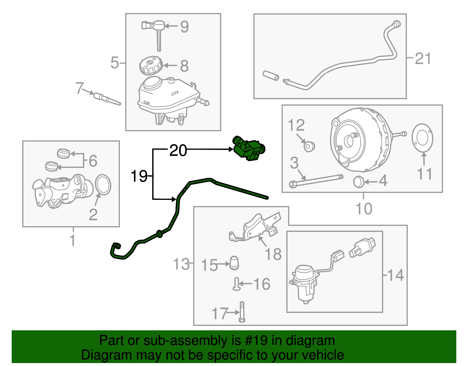 2014-2020 Chevrolet Impala Power Brake Booster Pump Inlet Pipe Assembly ...