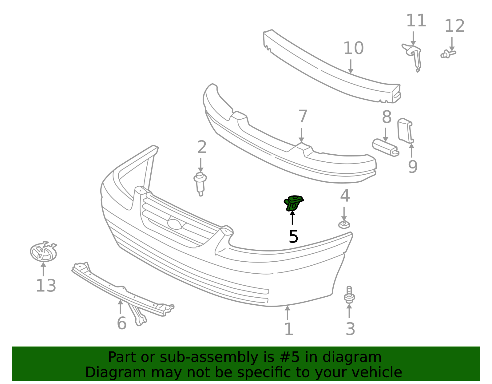 Genuine Official Toyota Bumper Cover Side Support part# 52115-33030 for ...