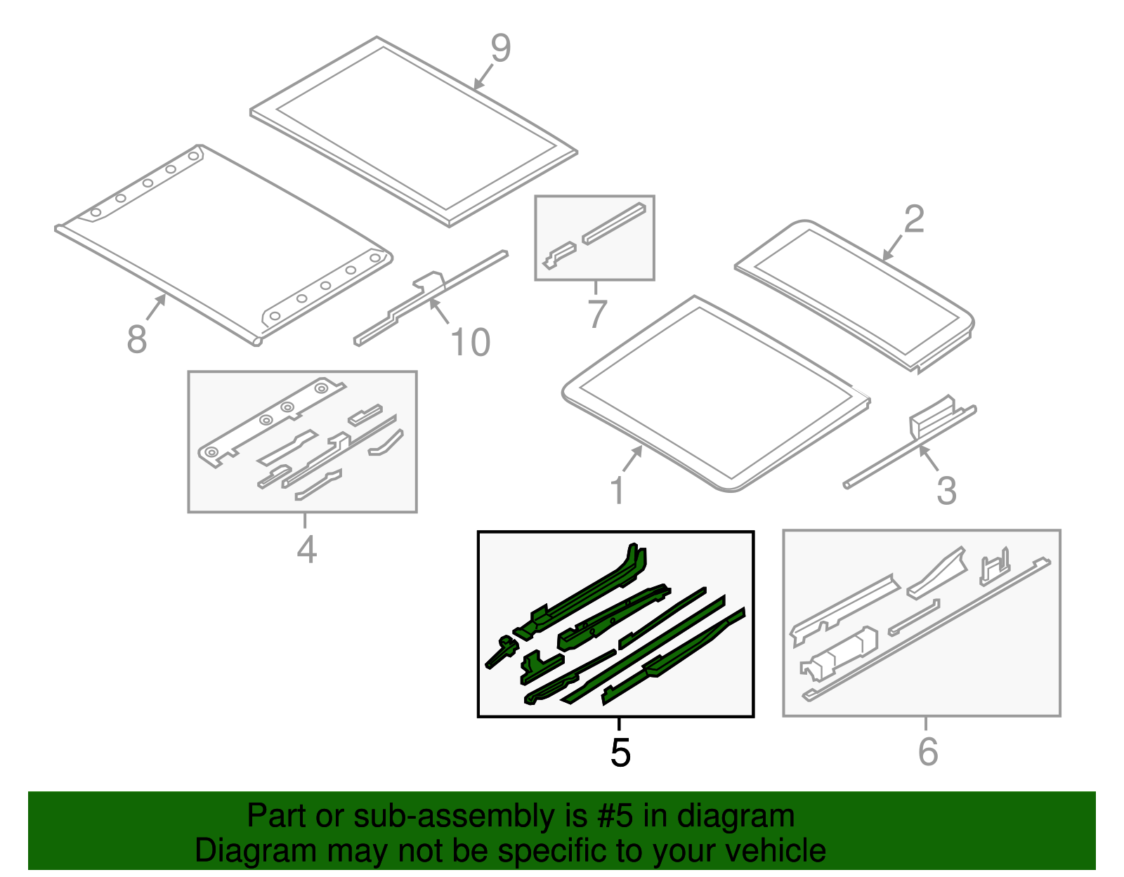 54137118849 - 2005-2018 BMW Slide Rail (54-13-7-118-849) | BMW of South ...