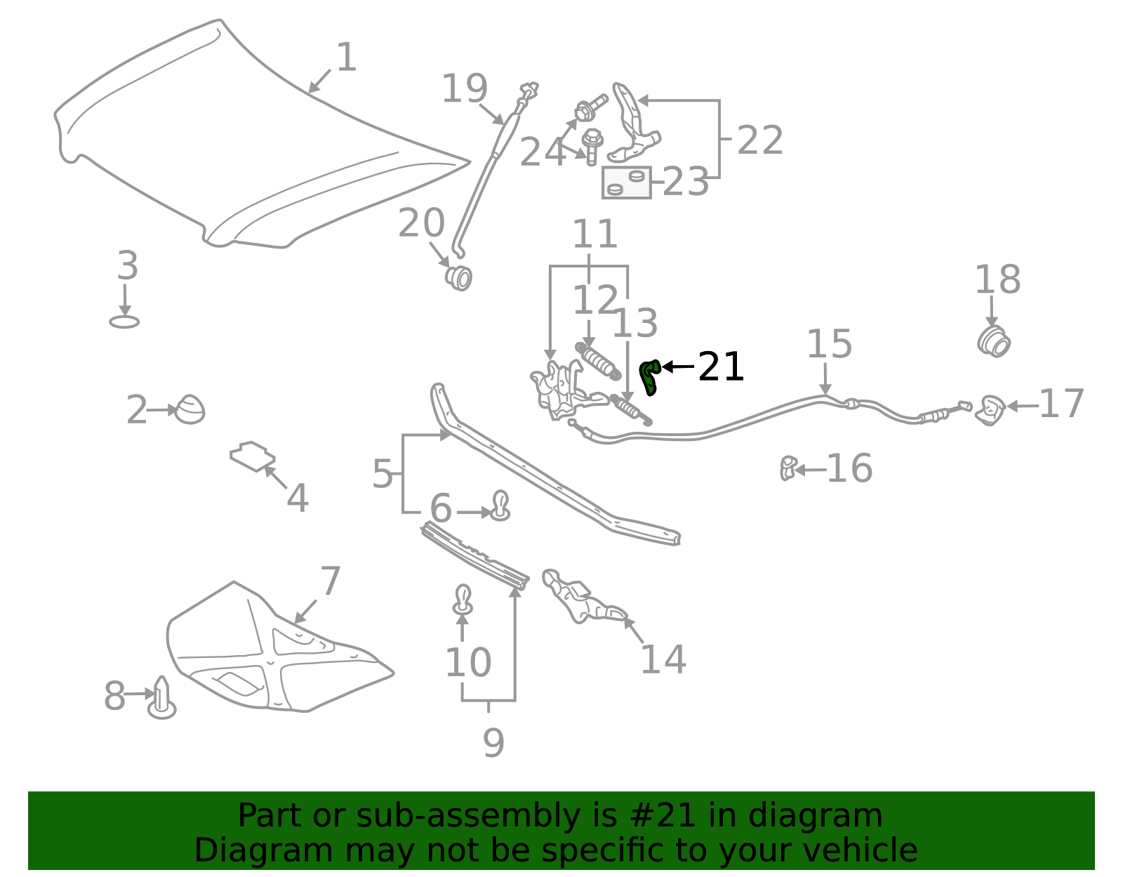 53452-48010 - Hood Prop Rod Retainer Toyota San Diego Parts