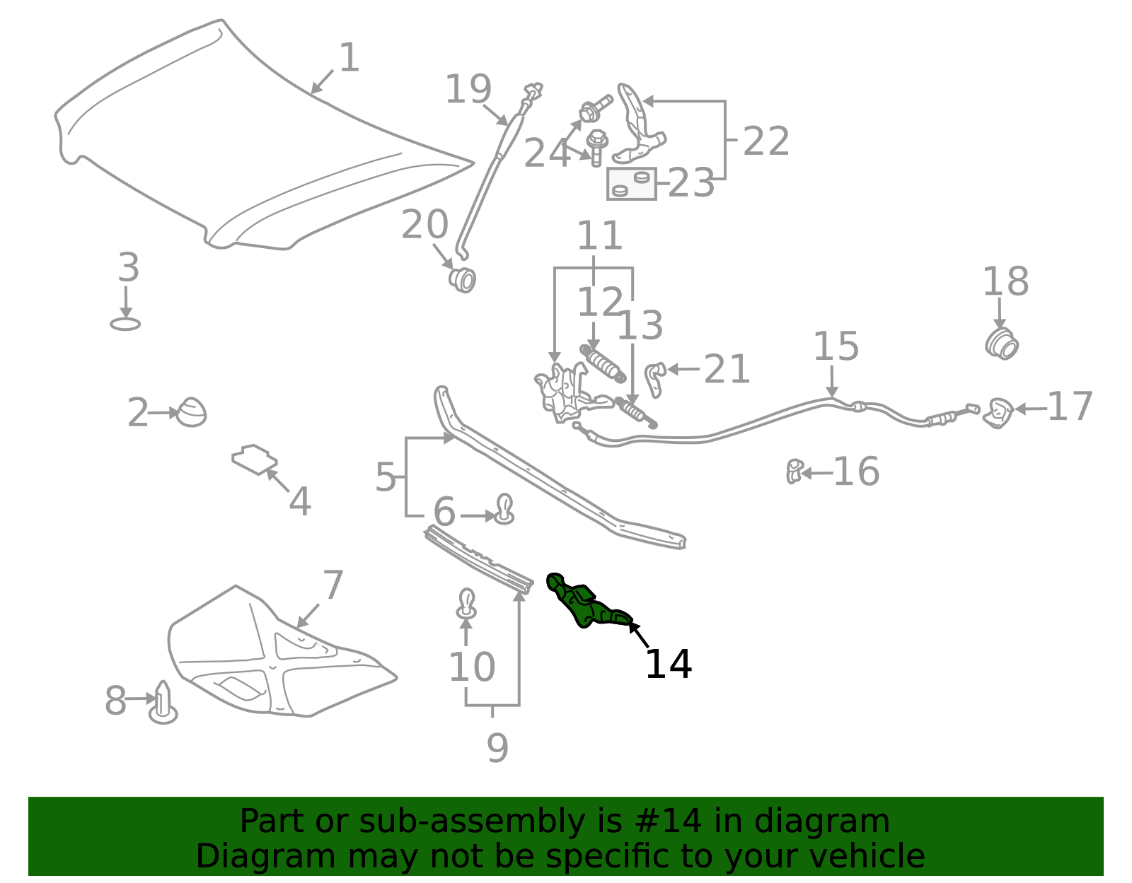 53525-48010 - High-Quality Hood Latch Cover for 2001-2007 Toyota ...