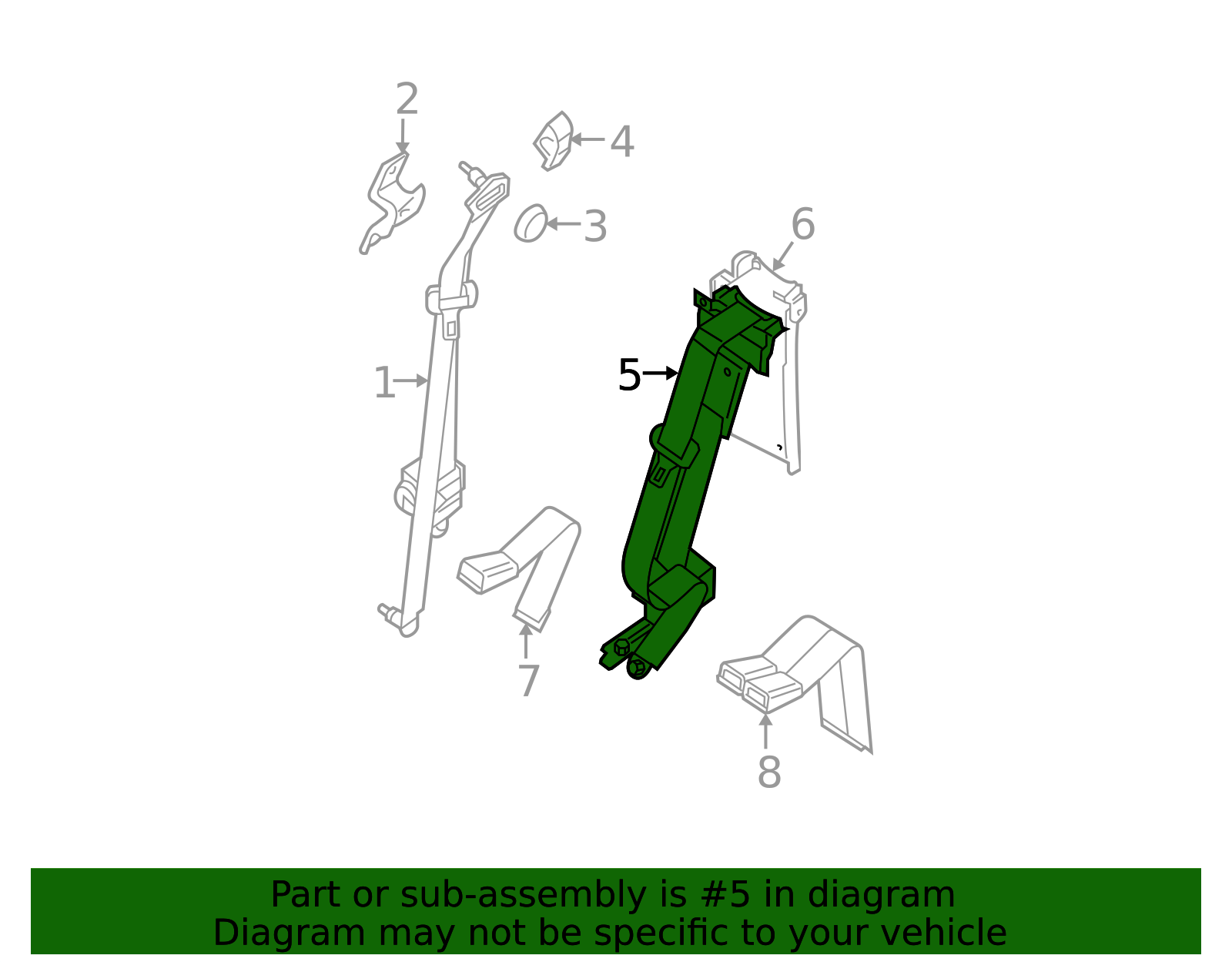 88854-9BE8C - Seat Belt Lap And Shoulder Belt 2011-2021 Nissan Frontier ...