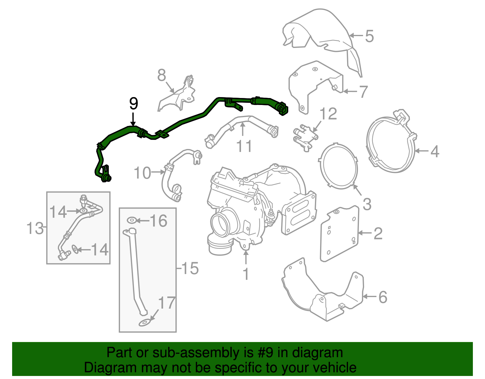Genuine OEM Water Inlet Pipe Part# LR174573 Fits 2018-2024 Land Rover ...