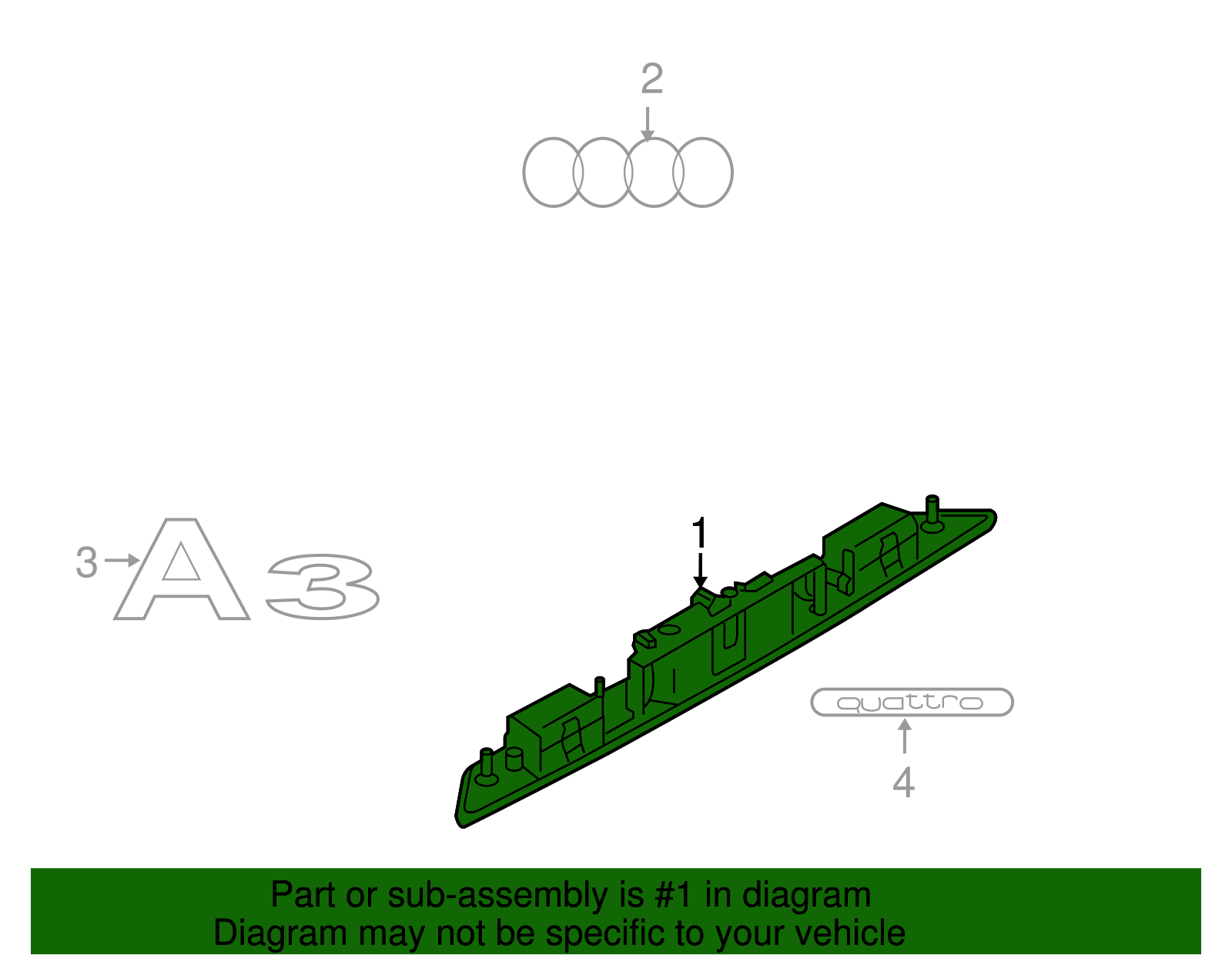 2005-2013 Audi Lift-Gate Finish Panel 8P4-827-574-3FZ | OEM Parts Online