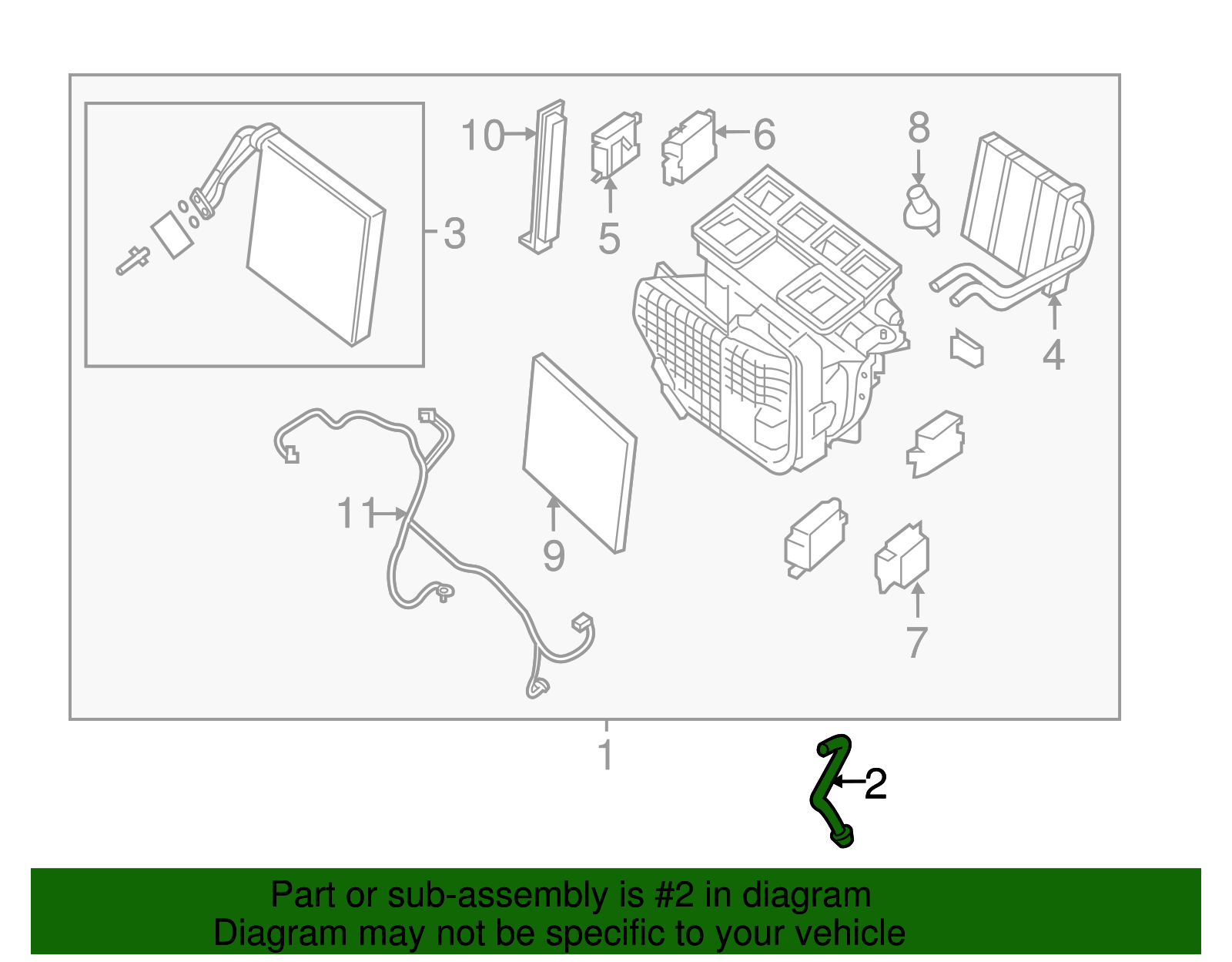 2016-2020 Infiniti QX60 AC & Heater Assembly Drain Hose 92590-9NB0A ...