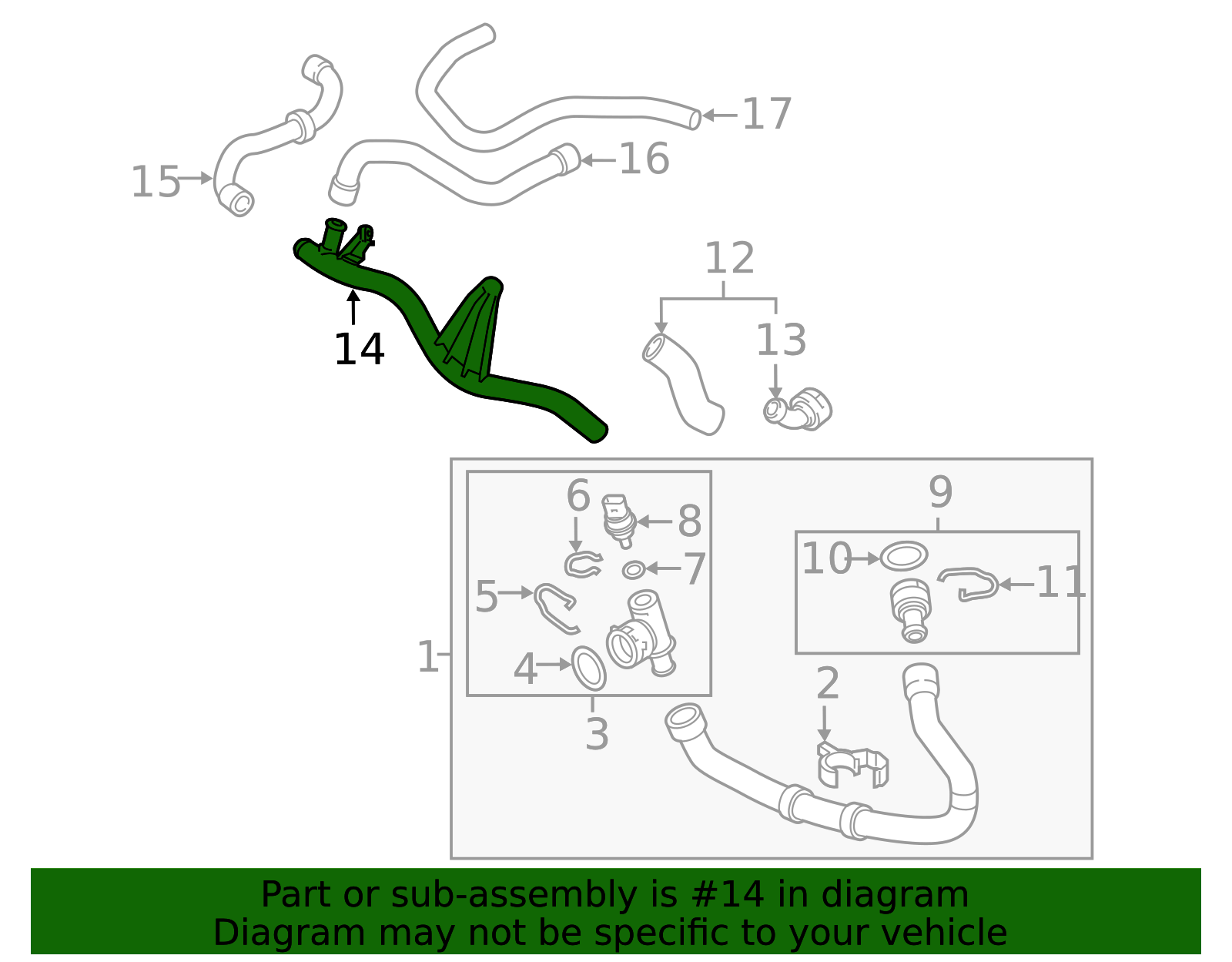 5Q0-121-070-BR - Water Inlet Pipe 2015-2025 Audi | Audi OEM Parts Guy
