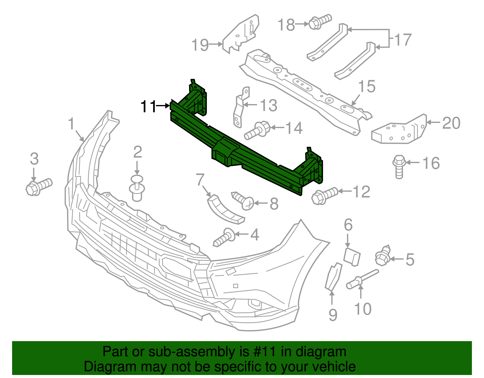 6400H568 - Impact Bar 2014-2022 Mitsubishi | Mitsubishi Direct Parts