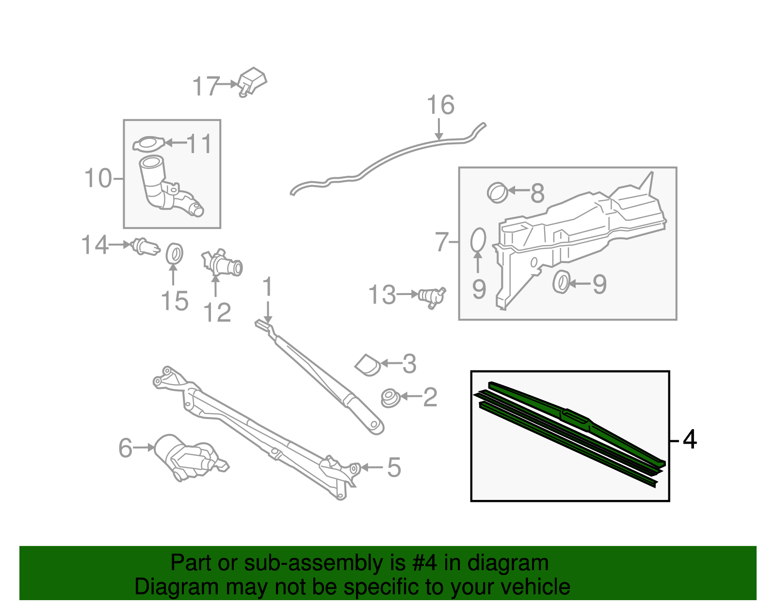 Genuine Toyota Windshield Wiper Blade (Left, Front) part# 85222-42110 ...
