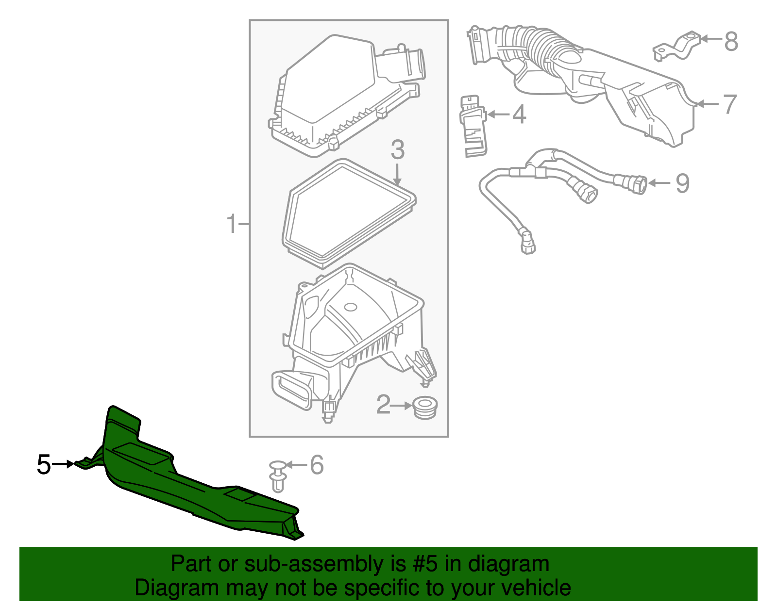 2016-2018 Chevrolet Volt Duct (replaces pn 84246520) 84292114 GM ...