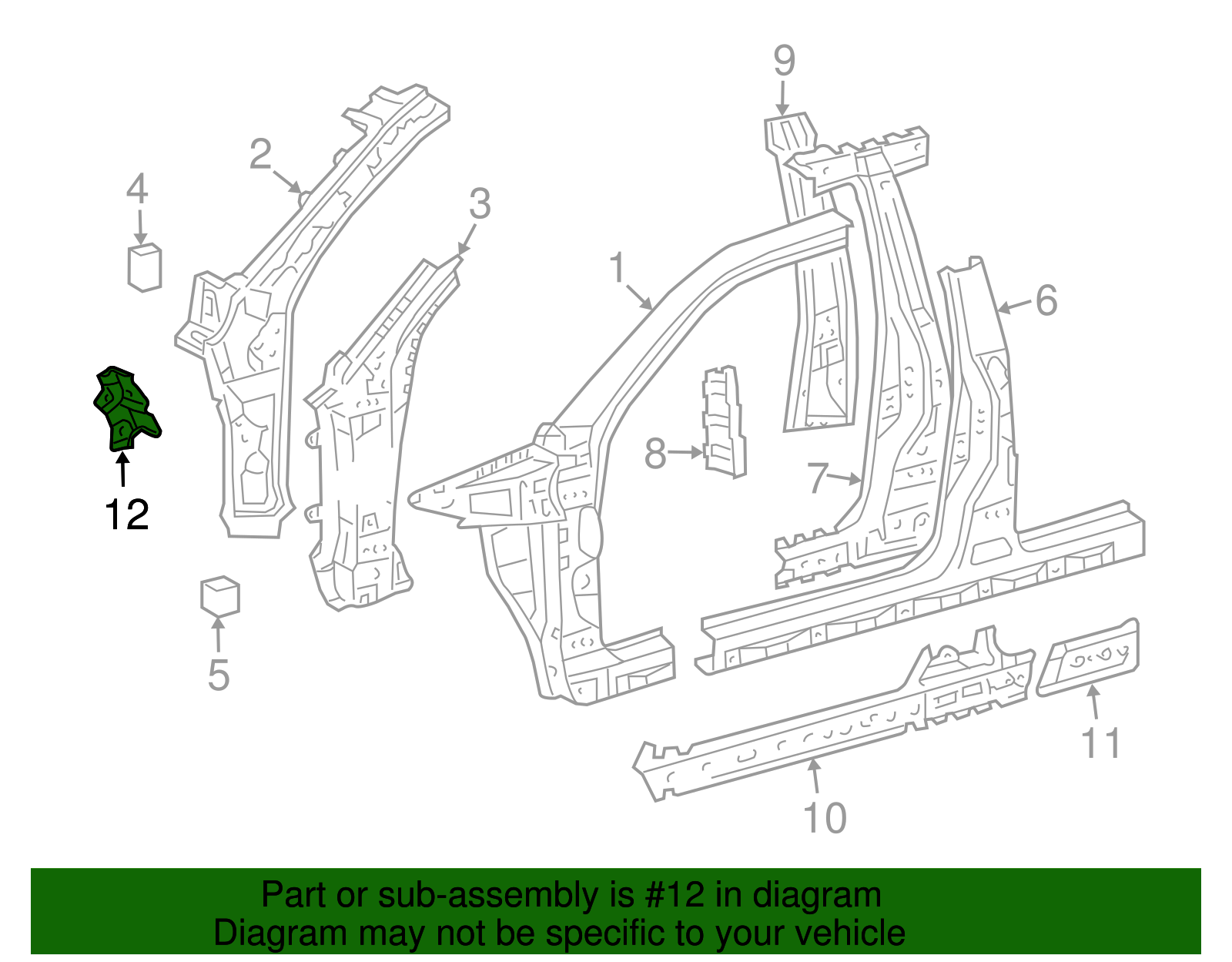 61183-35040 - Inner Rocker Bracket - 2003-2009 Toyota 4Runner | Lithia ...