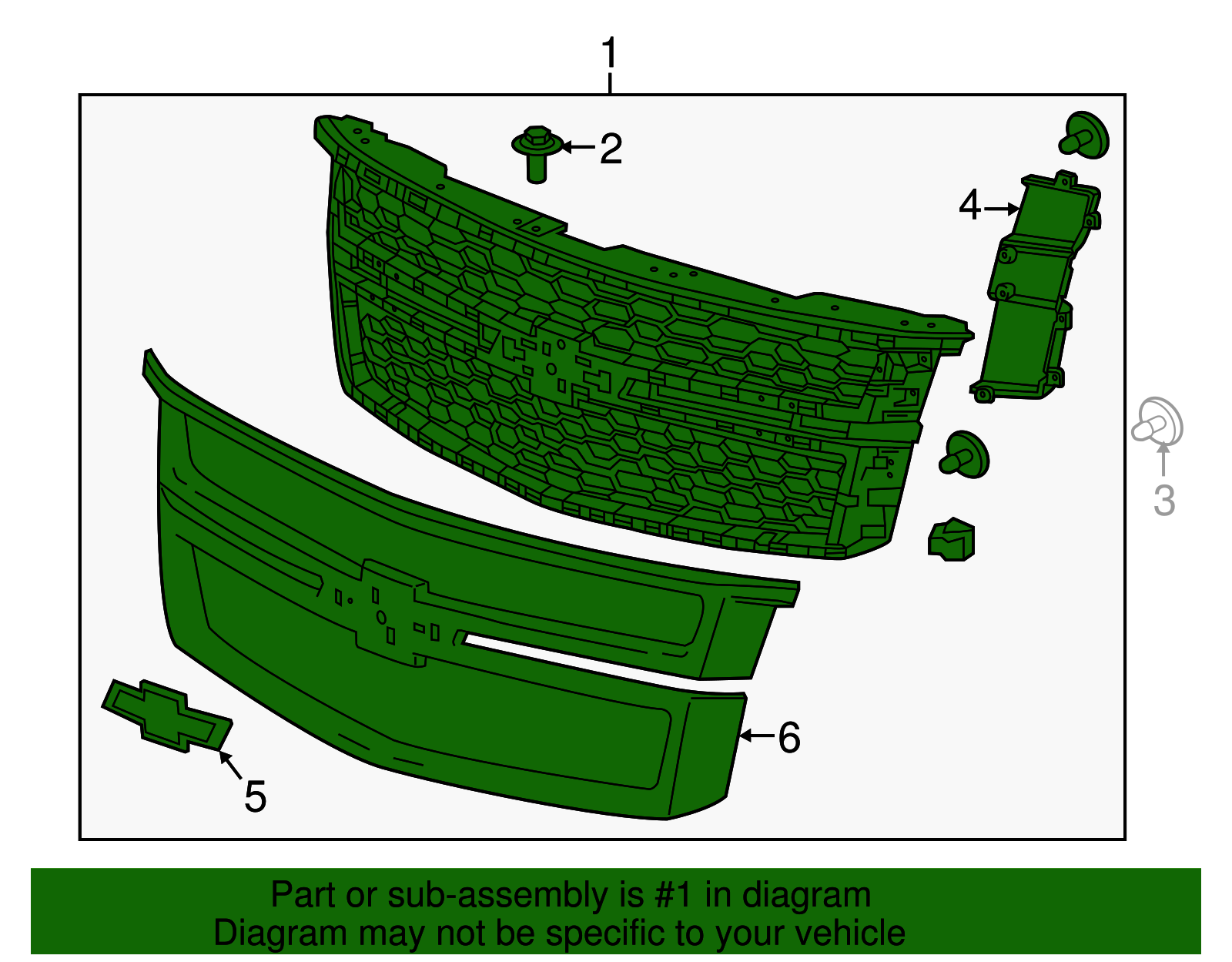 2015-2020 Chevrolet Grille (Replaced Part Number 23320679) 84724083 GM ...