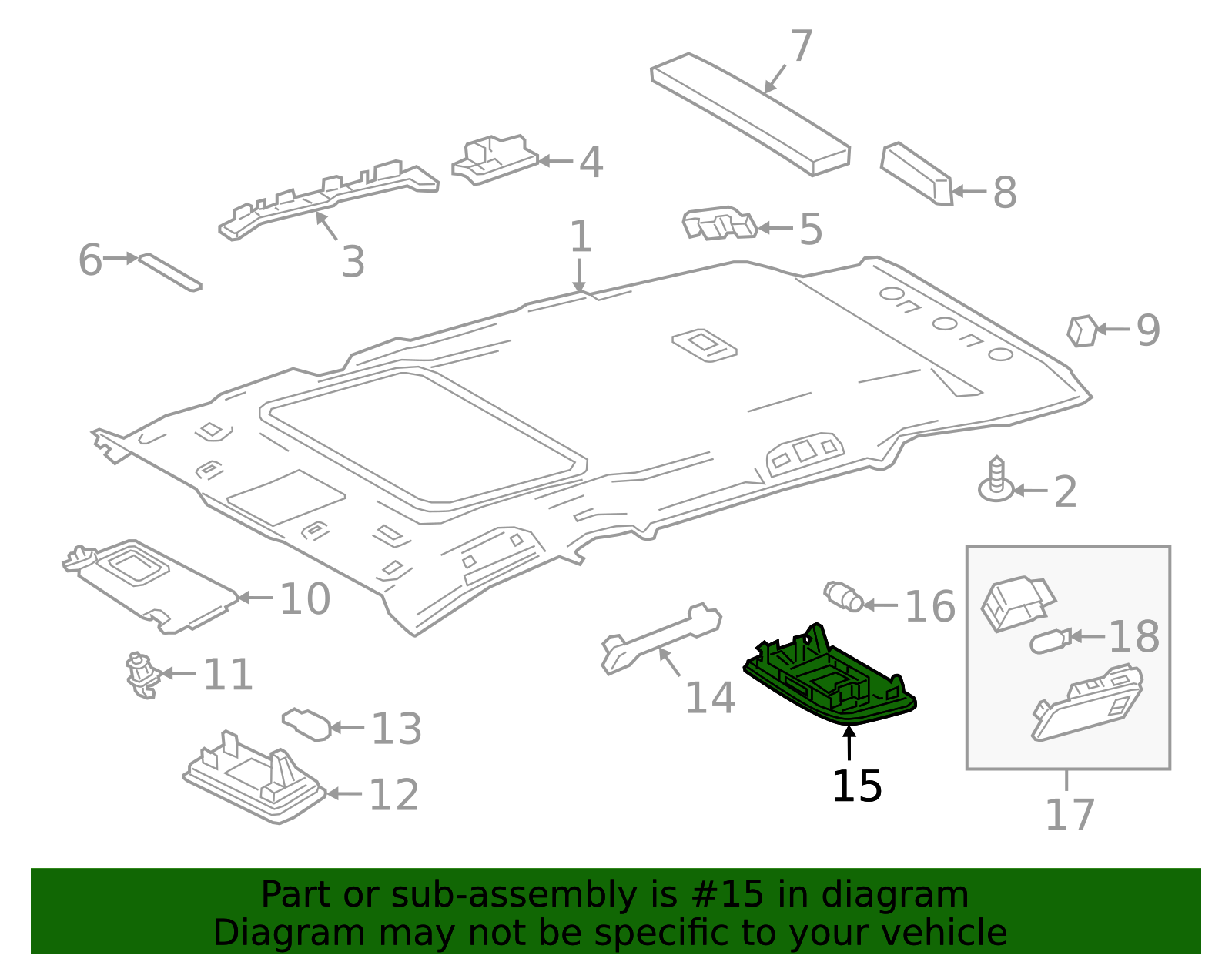 2022-2025 Toyota Dome Lamp Assembly 81240-48040-C1 | Toyota Parts Center