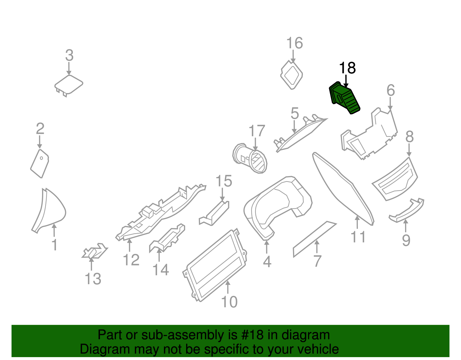 2013-2020 Nissan Pathfinder Vent Grille 68751-3KA0A | Burien Nissan Parts