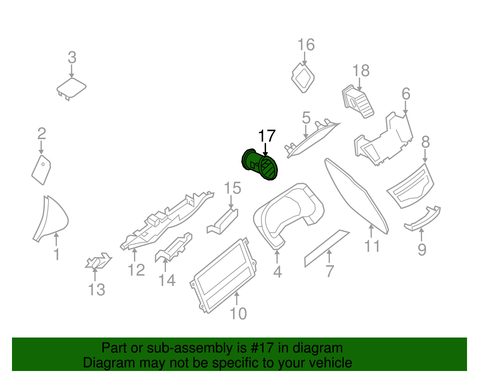 2013-2020 Nissan Pathfinder Vent Grille 68761-3KA2B | Bill Kay Nissan Parts