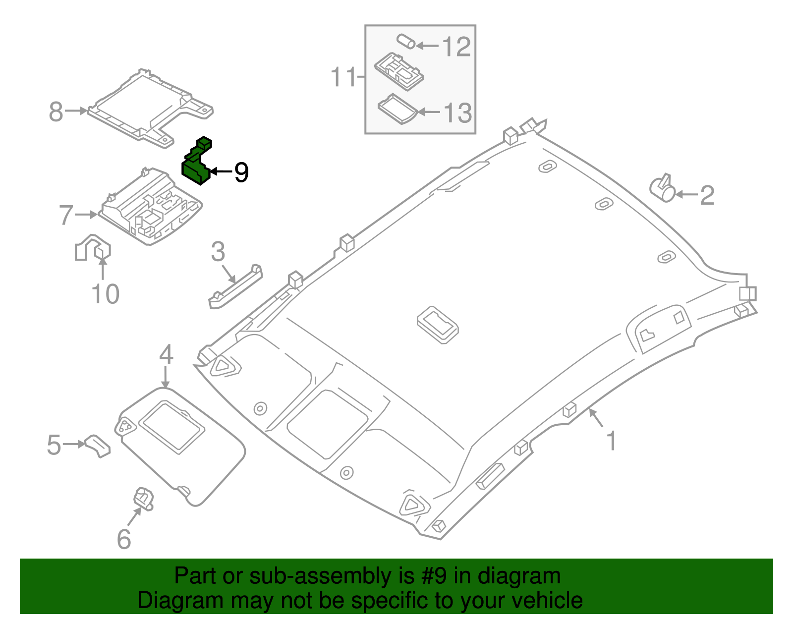 2013-2023 Nissan Sunroof Switch 25450-3TA0A | Team Nissan Inc.