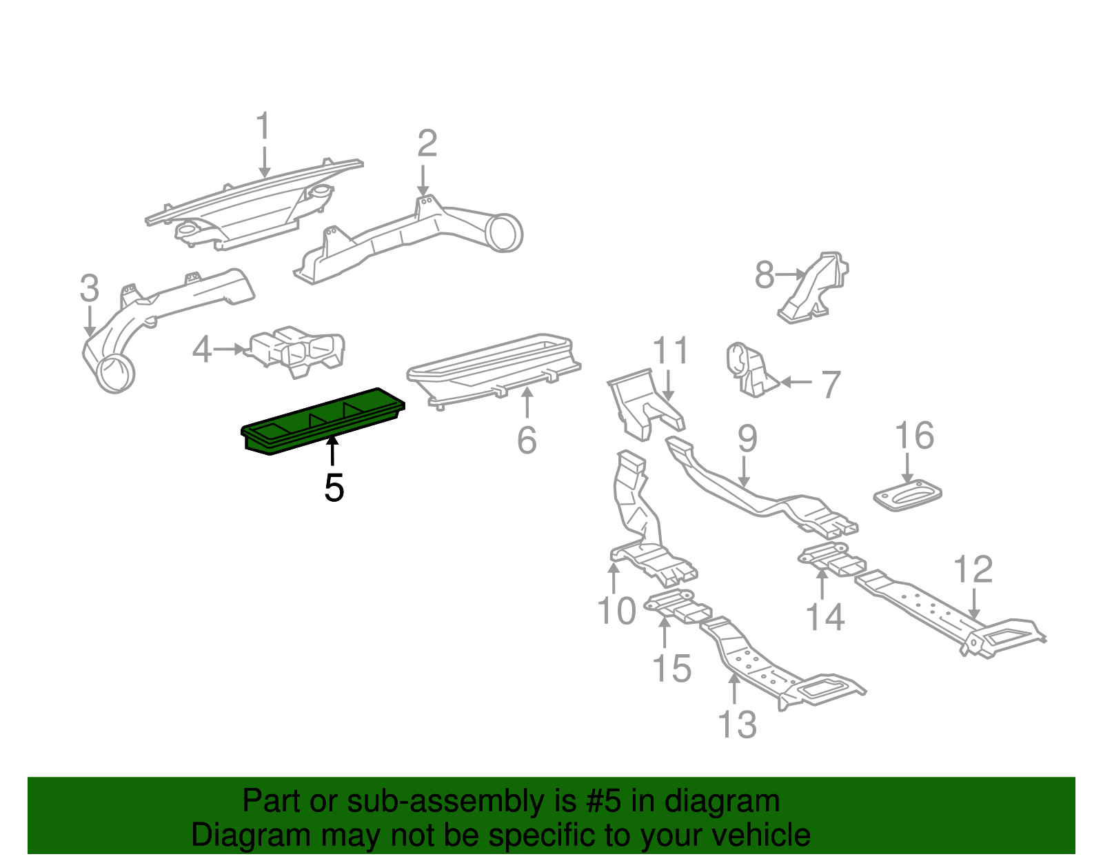 55870-0R010 - Upper Duct - 2012 Toyota RAV4 | OEM Genuine Toyota Parts