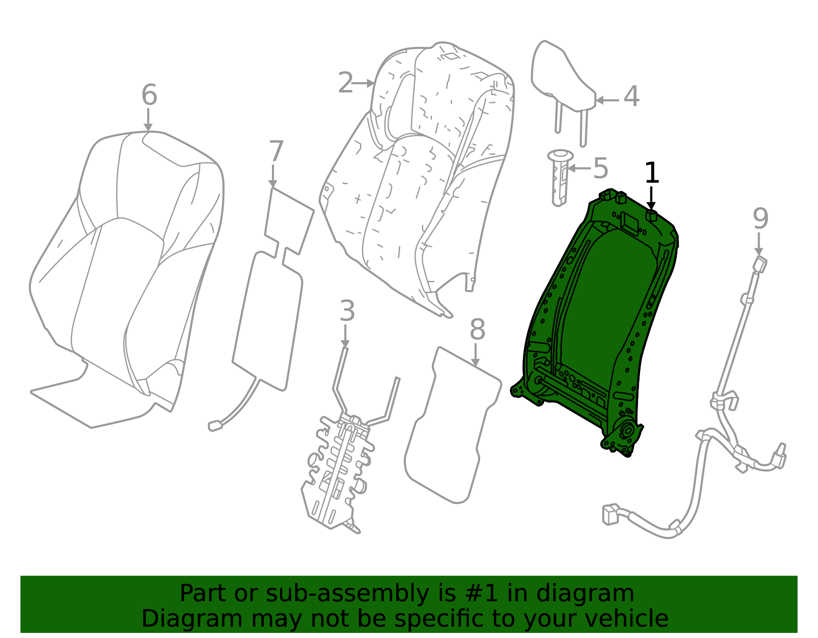 2023-2024 Toyota Crown Seat Back Frame 71014-62050 | Toyota Parts Center