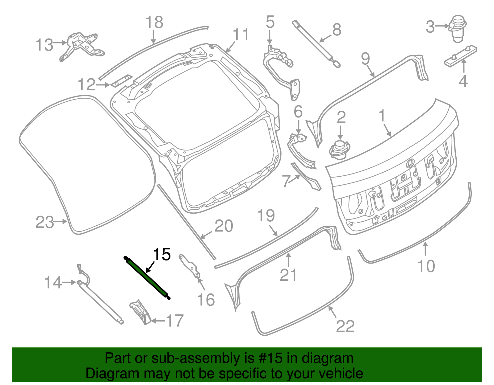 51247200543 - 2010-2017 BMW Lift Cylinder (51-24-7-200-543) | BMW of ...