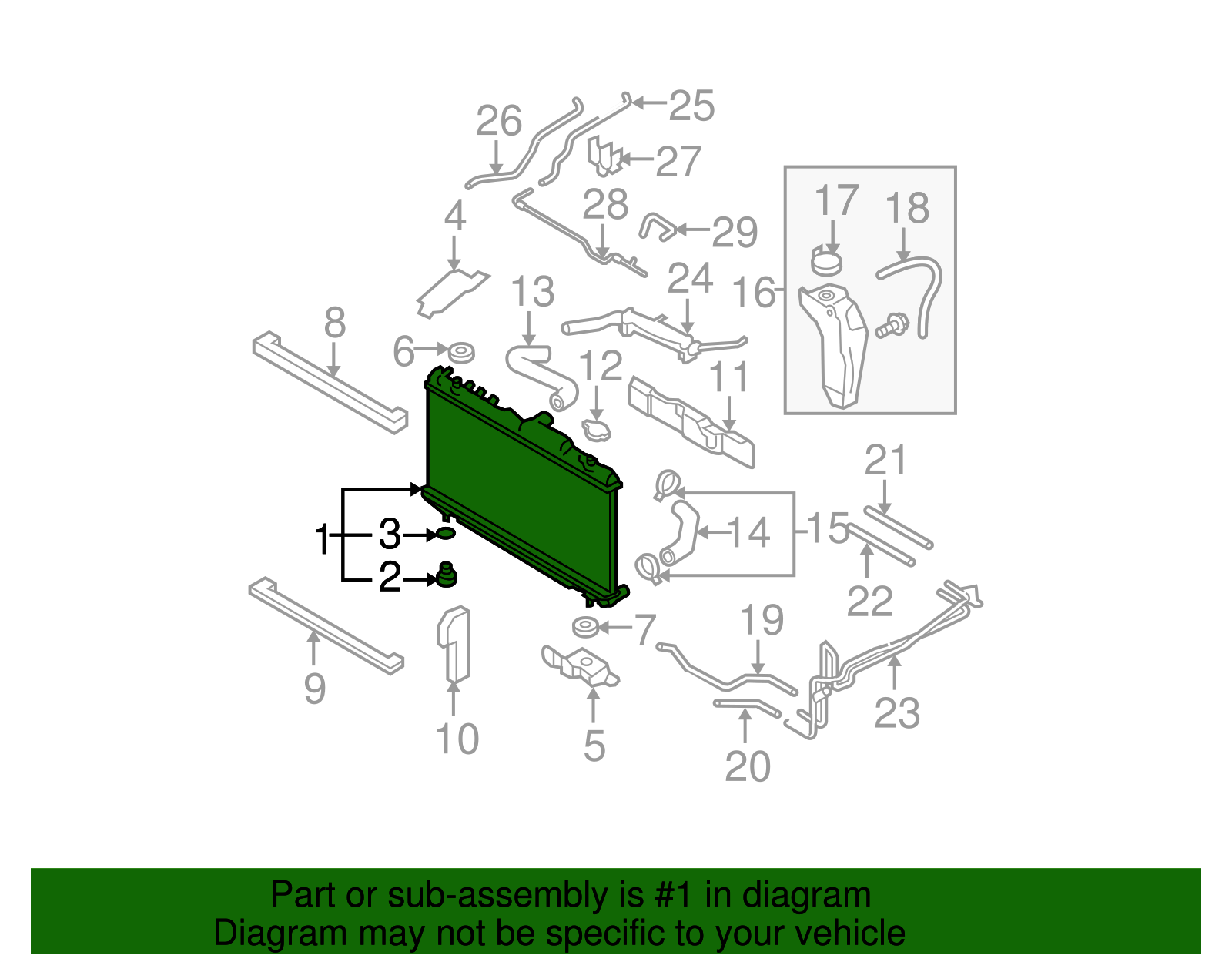 2005-2007 Subaru Radiator Assembly 45119AG01A | Subaru Parts Guys