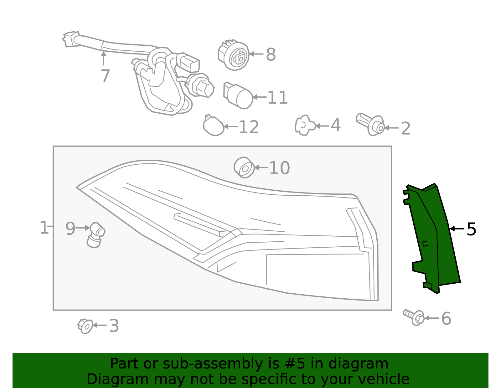 2020-2025 Toyota Corolla Tail Light Cover 81498-12010 | Toyota Parts Center