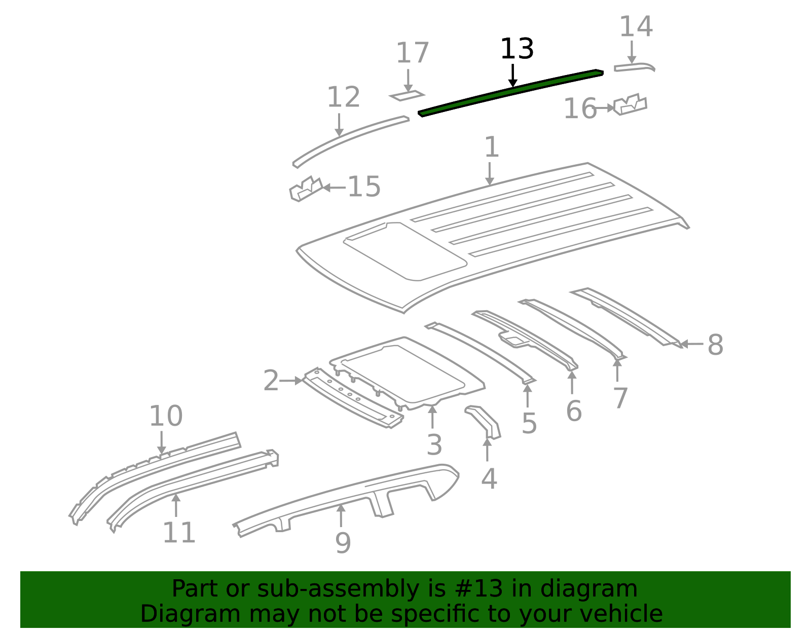 Genuine Official Toyota Drip Molding part# 75555-0E041 for 2008-2013 ...