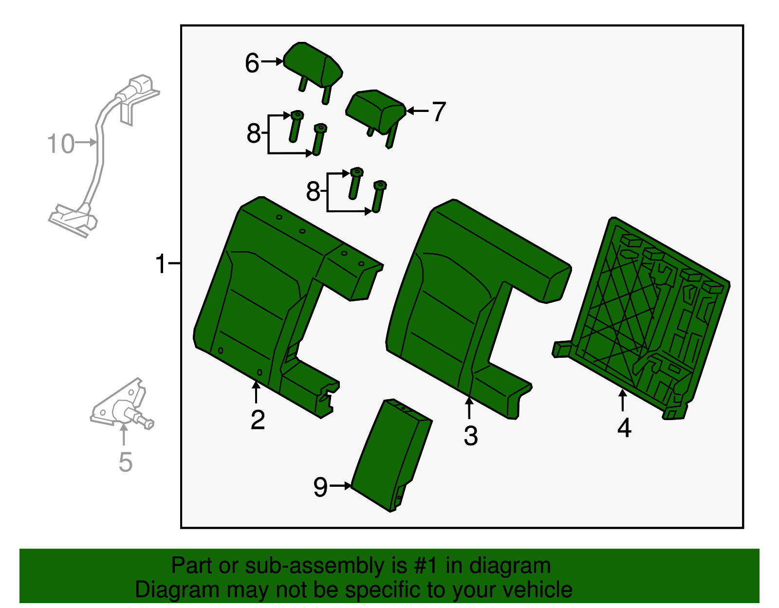 Hyundai - 89400-F3000-XFZ - Seat Back Assembly - 2017-2018 Hyundai ...