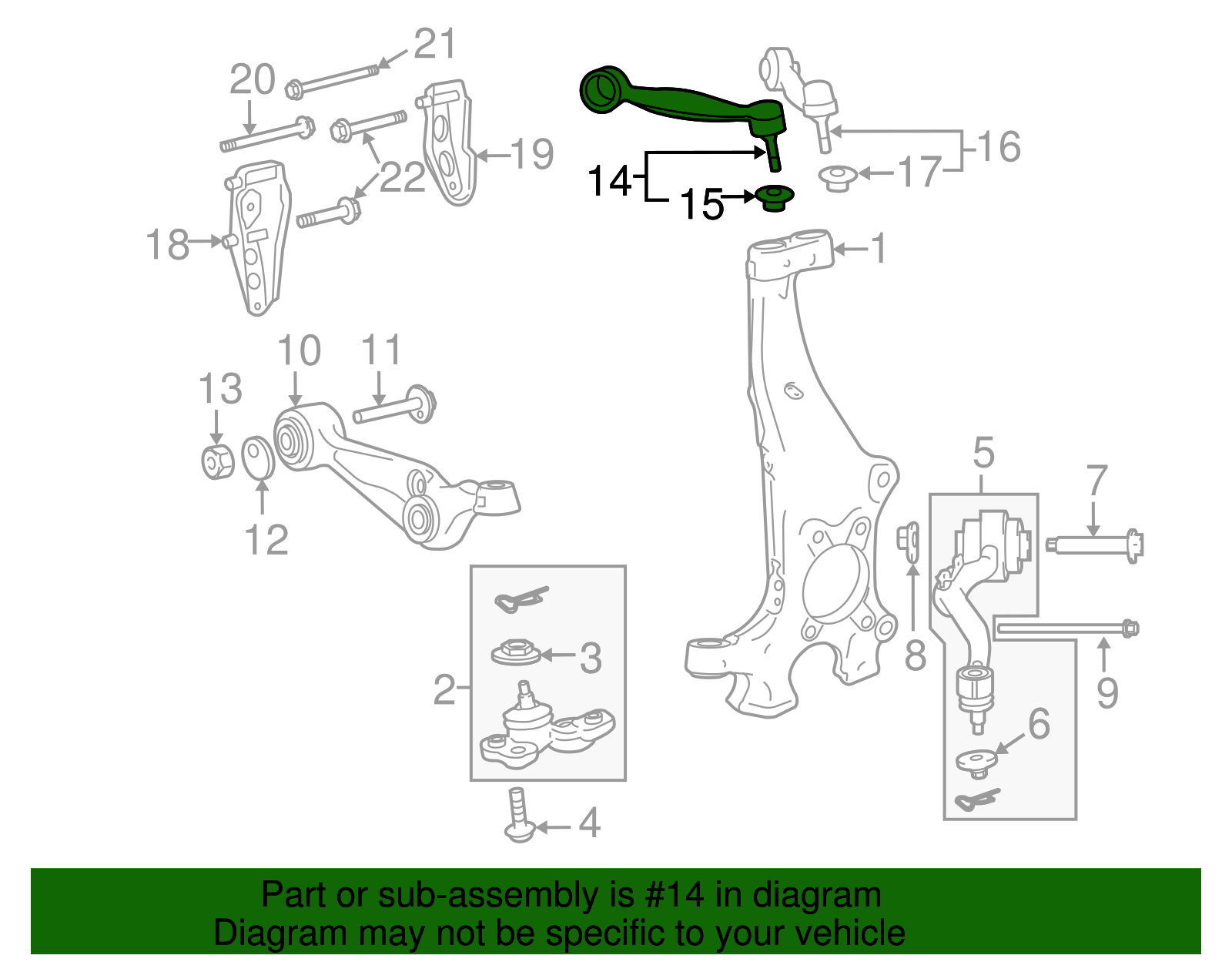 48630-59125 - Ft Upper Control Arm For 2007-2017 Lexus | Lexus OE Parts