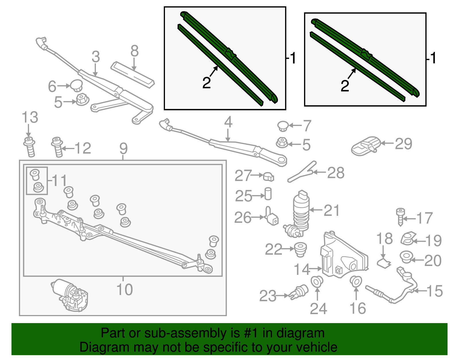 7P0-998-002 - Wiper Blade 2011-2017 Volkswagen Touareg | Volkswagen ...
