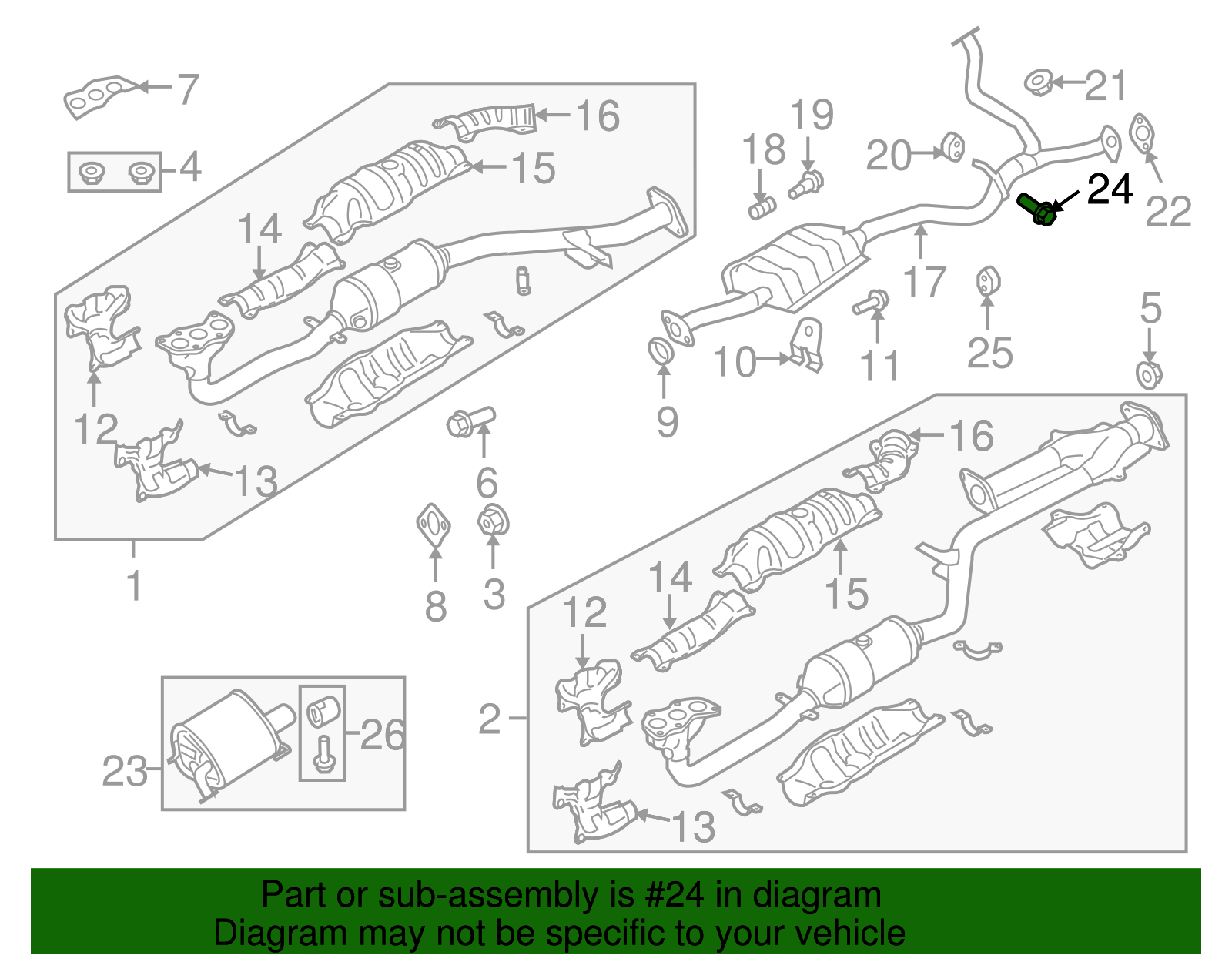 010510307 - Muffler & Pipe Bolt 2005-2018 Subaru | Subaru Direct Wholesale