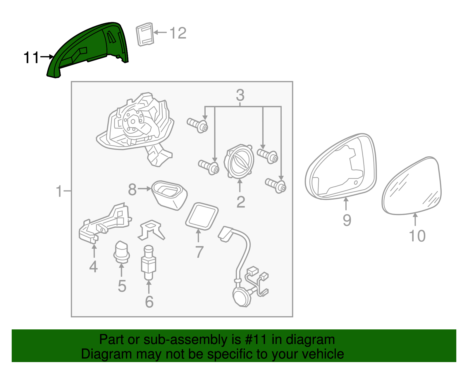 2015-2016 Volkswagen Touareg Mirror Cover 7P6-857-537-B-GRU | VW Direct ...
