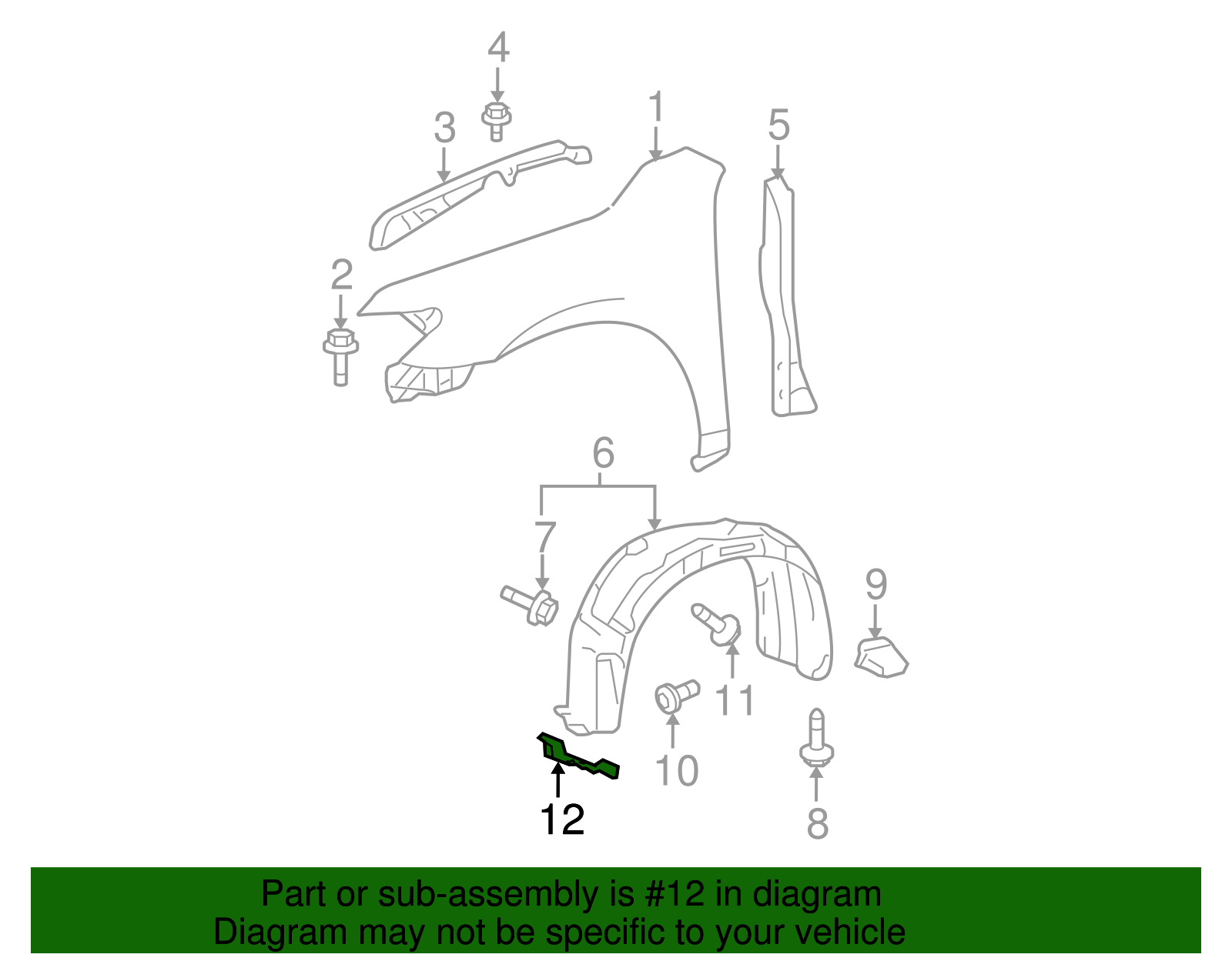2007-2011 Toyota Camry Wheel Opening Extension Pad | Driver Side Front ...