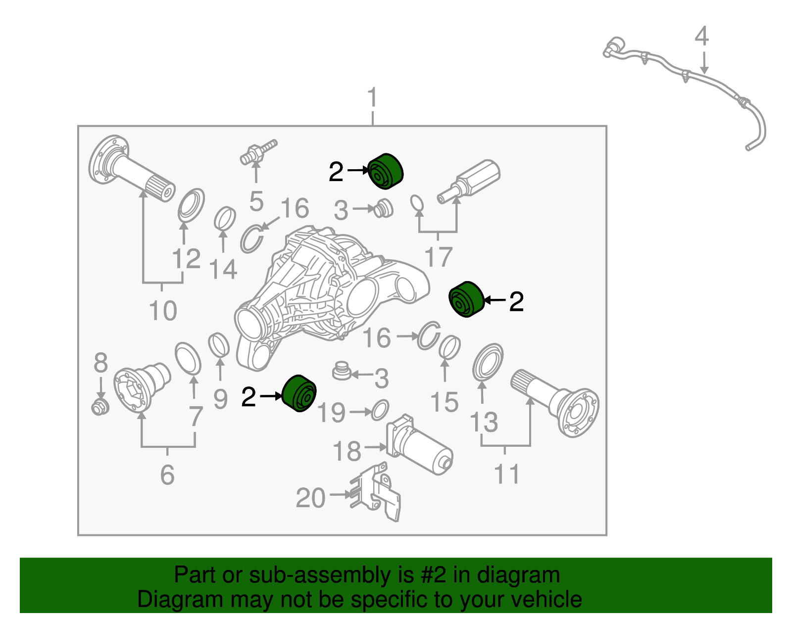 2004-2010 Volkswagen Touareg Mount Bushing 7L0-525-337-A | VW Direct ...