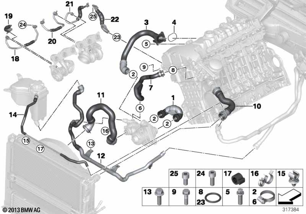 17127548229 - BMW Line, Heater Return-Thermostat 2005-2014 BMW ...