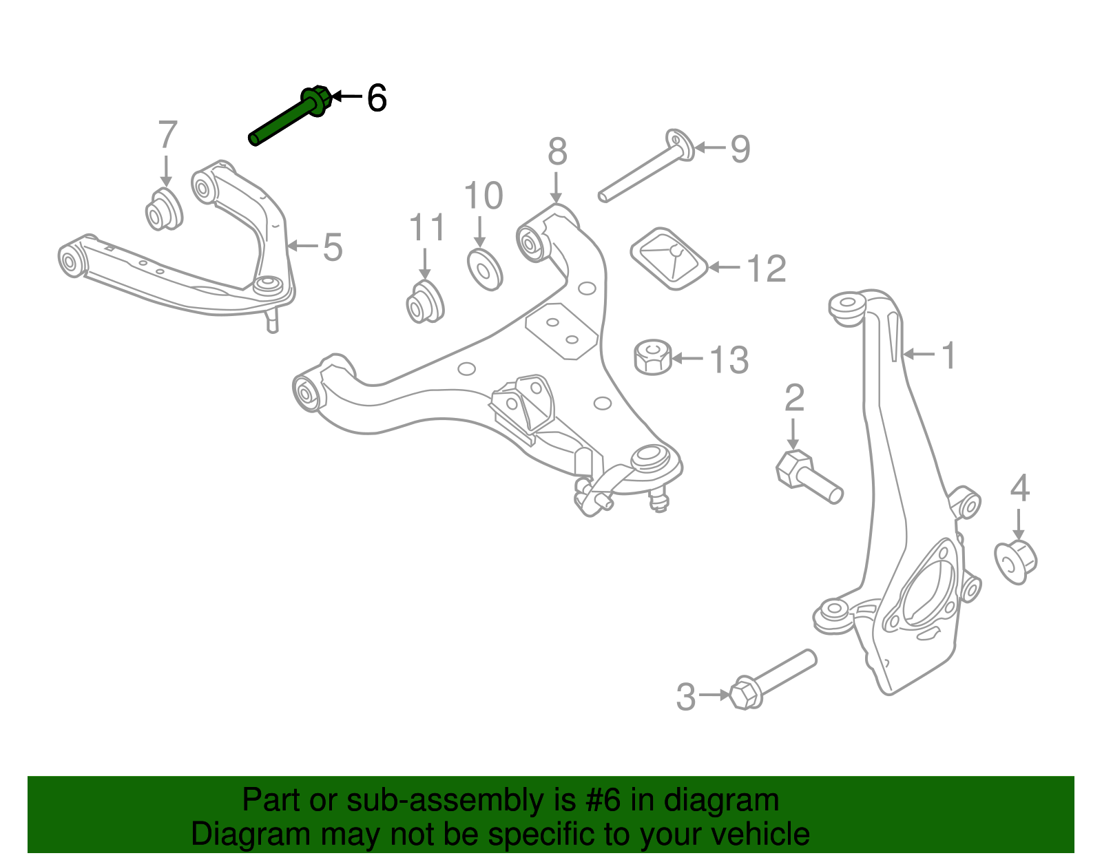 2011-2025 Nissan Rear Lower Control Arm Bolt 54459-1LA1A | Nissan Parts ...
