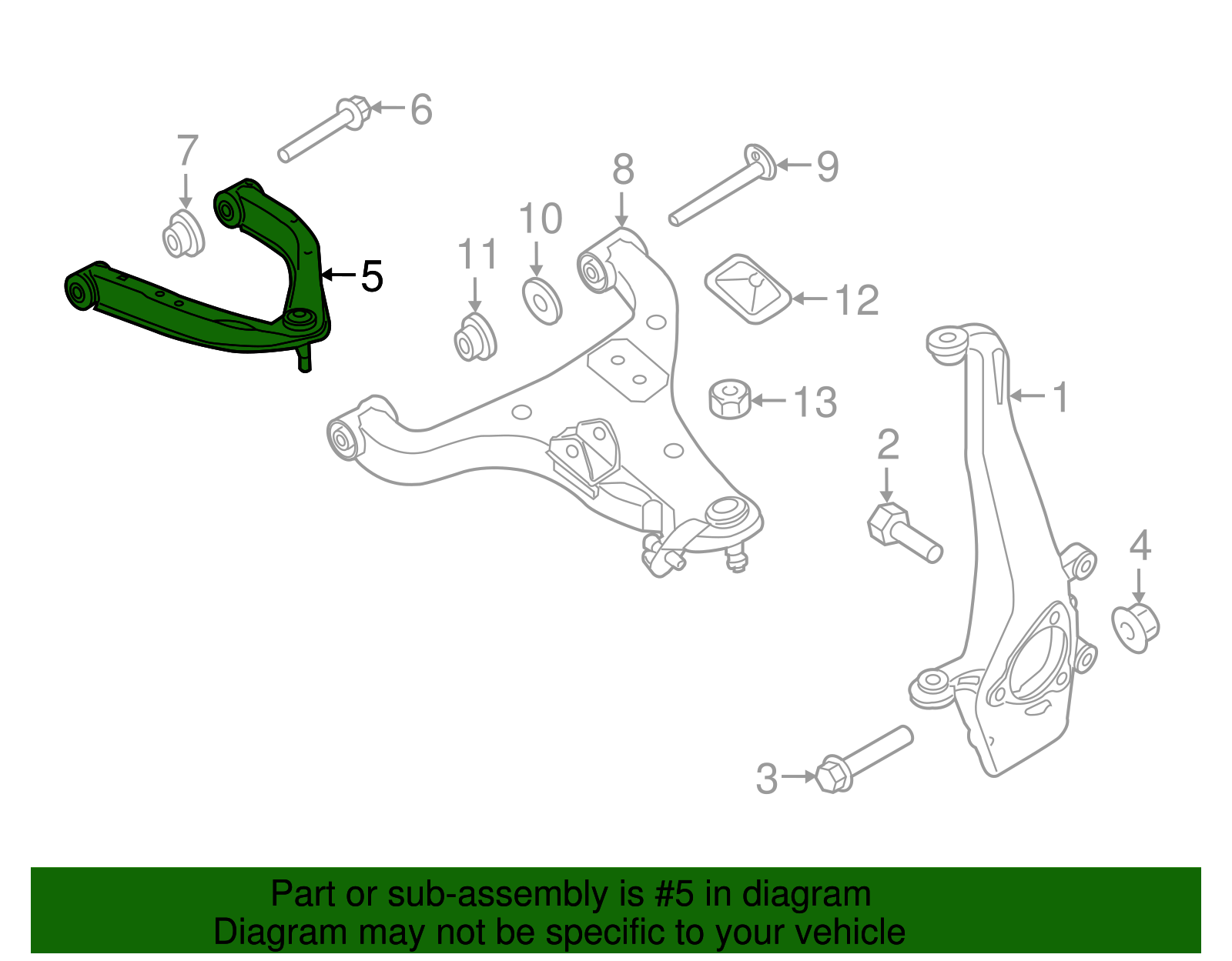 2017-2024 Nissan Armada Upper Control Arm 54524-6JS0A | TascaParts.com