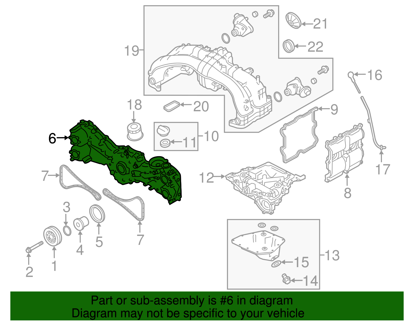 13108AA17A - 2017 Subaru Impreza - Engine Timing Cover | OEM Subaru ...