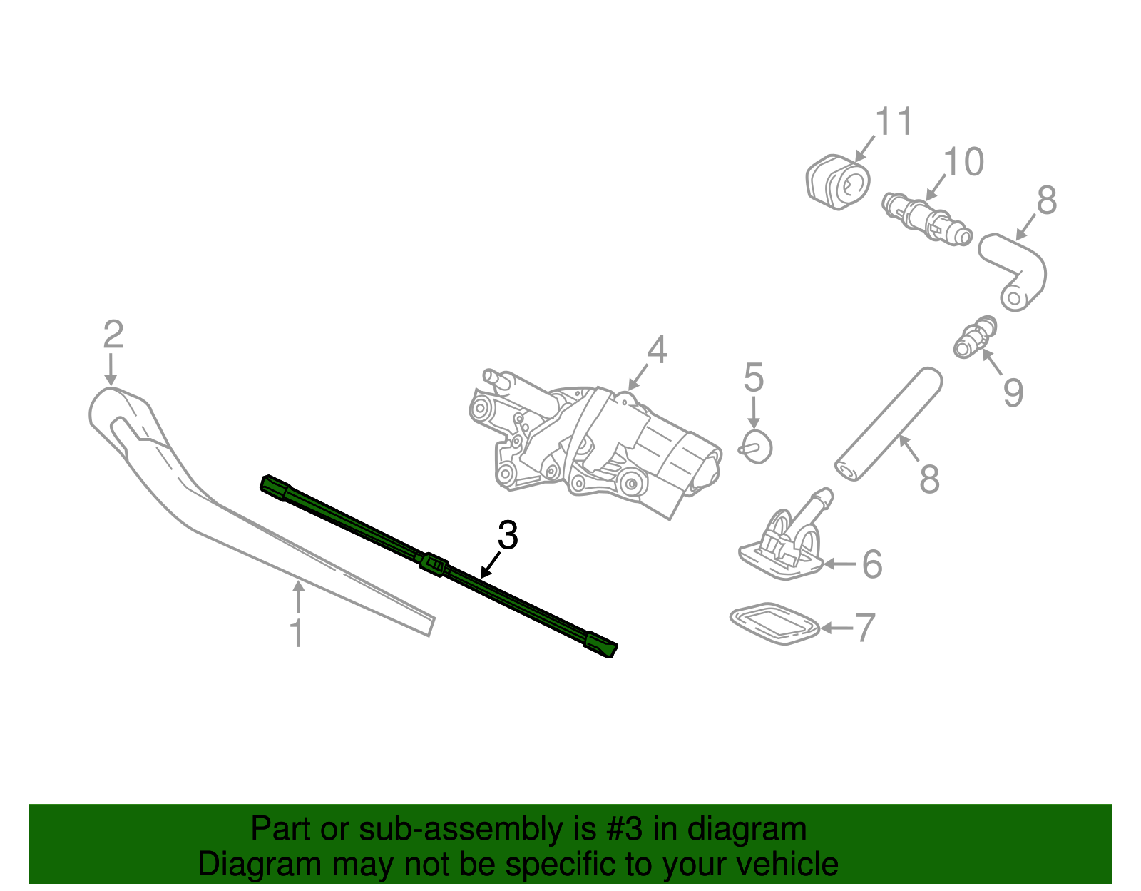 Genuine Back Glass Wiper Blade for 2018-2025 Volvo XC60 | Part ...