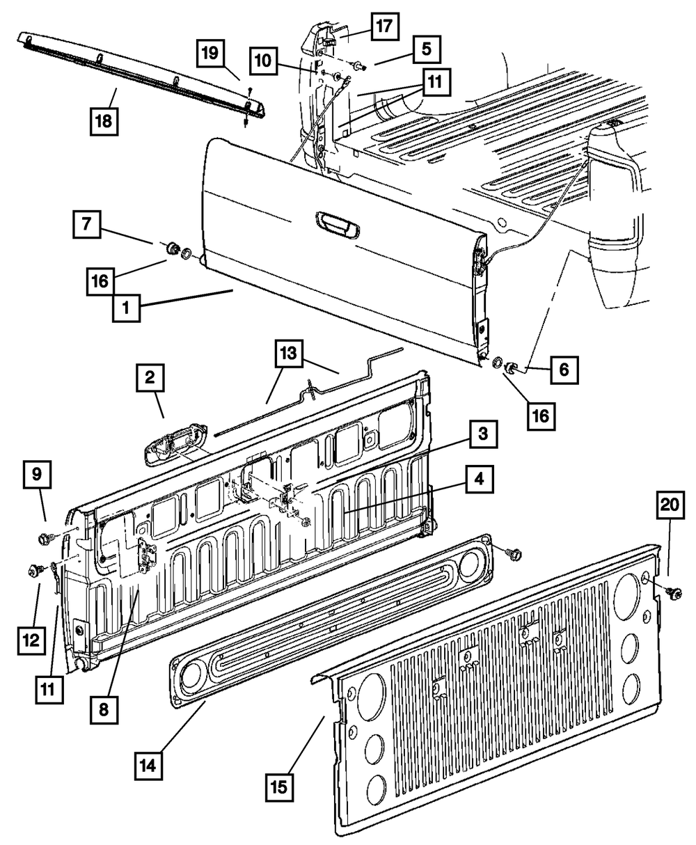 82207621AB - Cover Kit, Tailgate The Official Mopar eStore