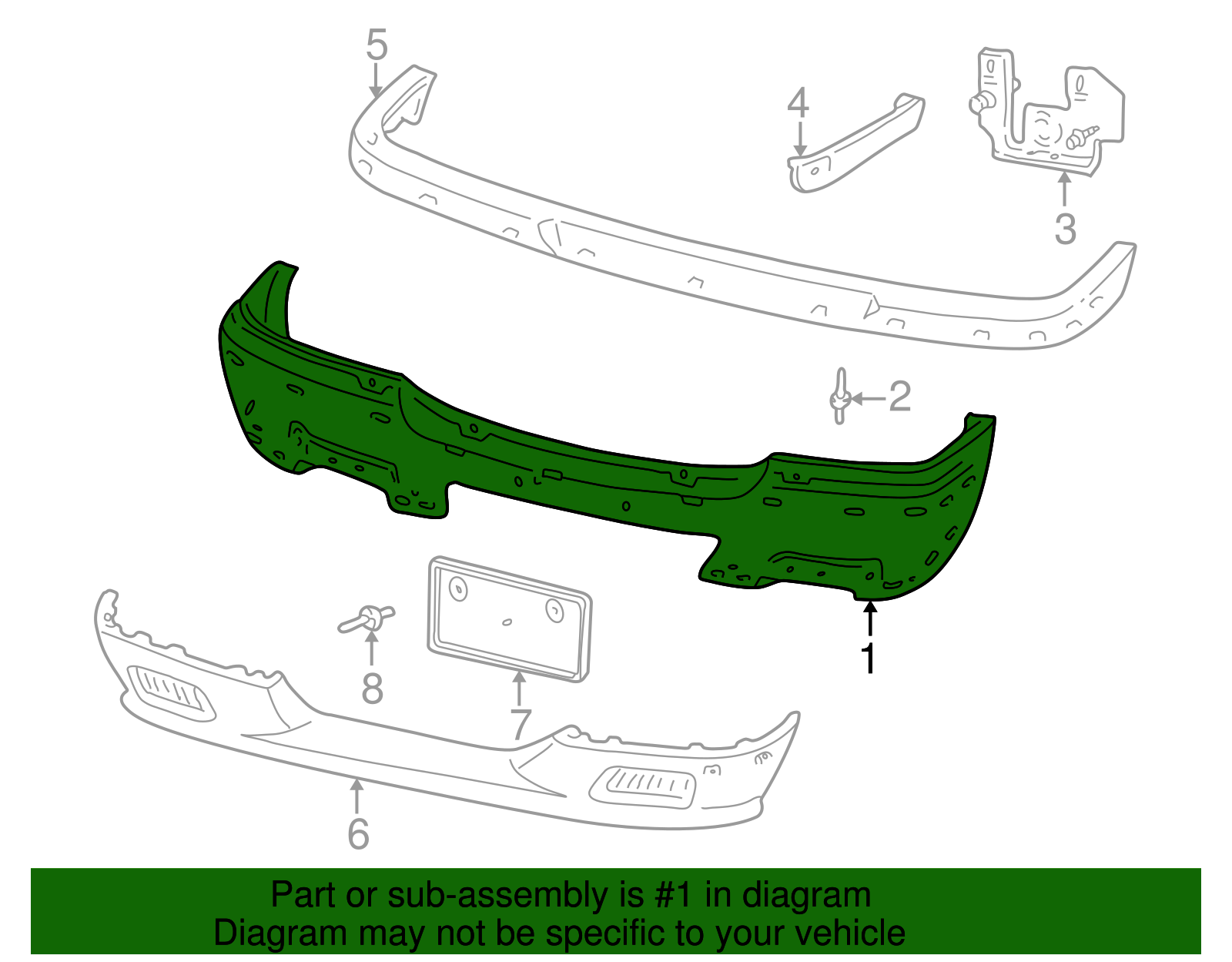 1F20-50-031A - Bumper 2001-2009 Mazda | Mazda Parts Connect