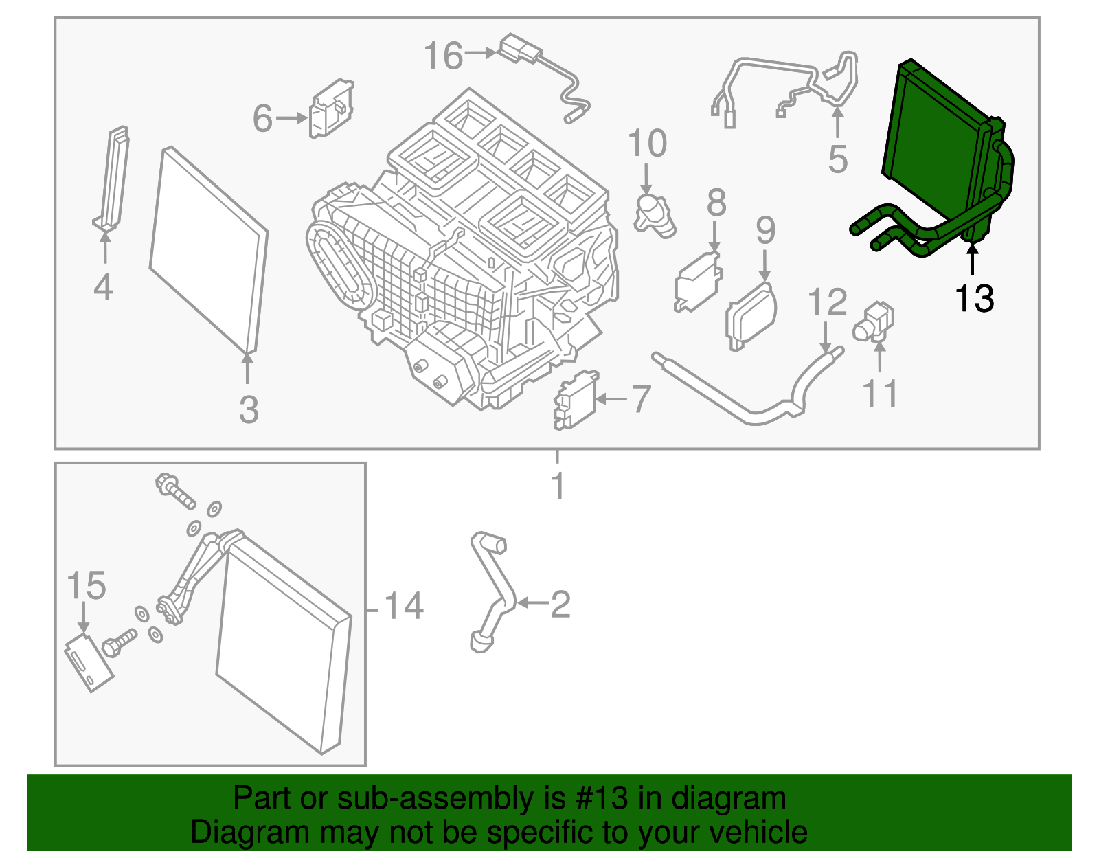 2013-2018 Nissan Heater Core 27140-3TA1A | Nissan Parts Central