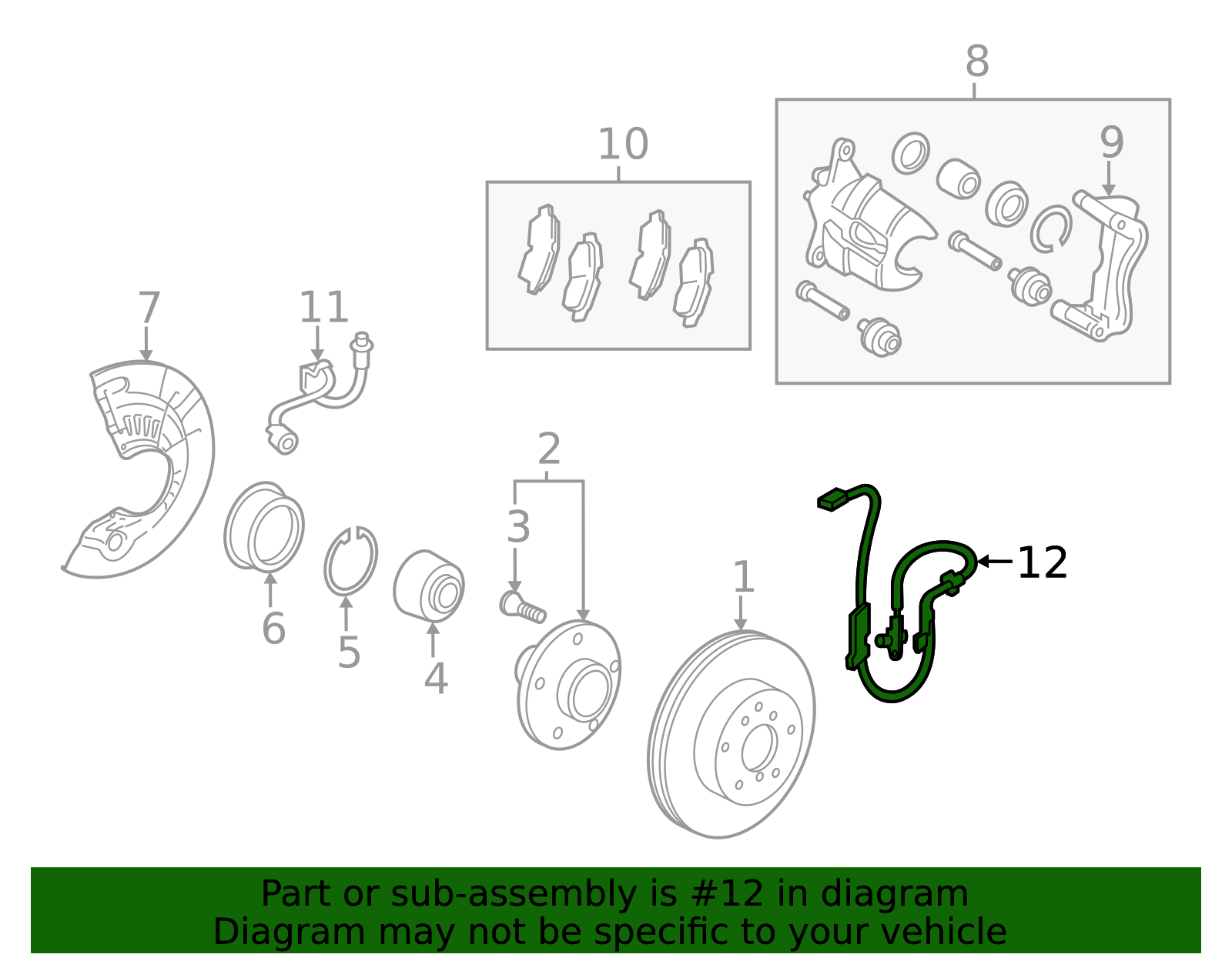 2013-2015 Toyota 2013-2015 Toyota - ABS Sensor 89543-33110 | Sparks Parts
