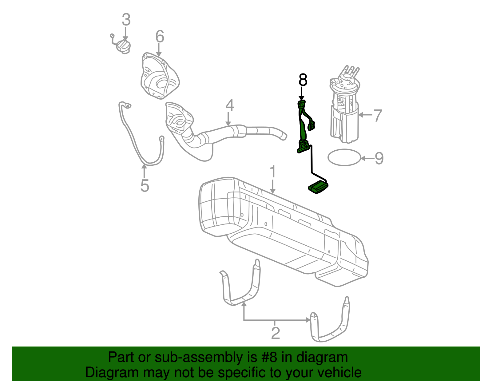 88966967 - 2004-2008 GM - Fuel Level Sensor Kit with Seal | Partners Chevy