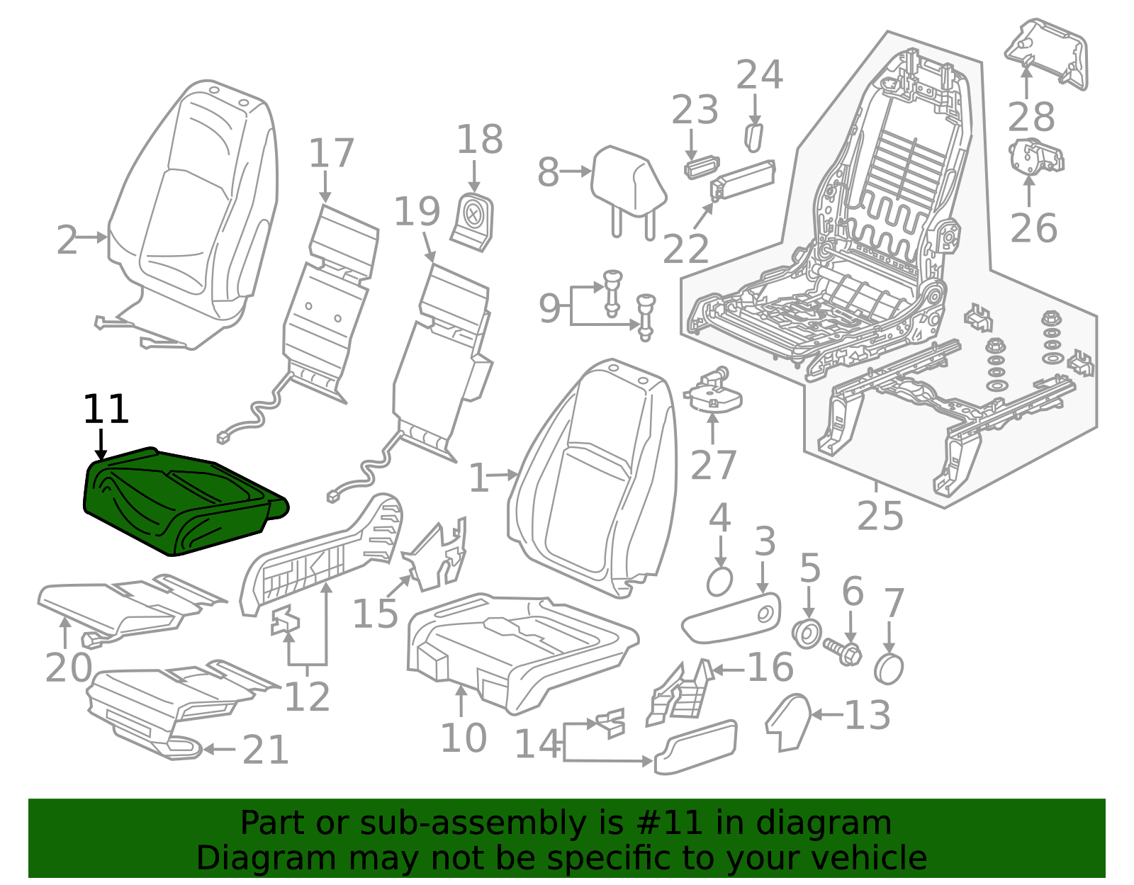 81131-THR-A41ZB - 2018-2020 Honda Odyssey - Cover R Front Seat Cushion ...