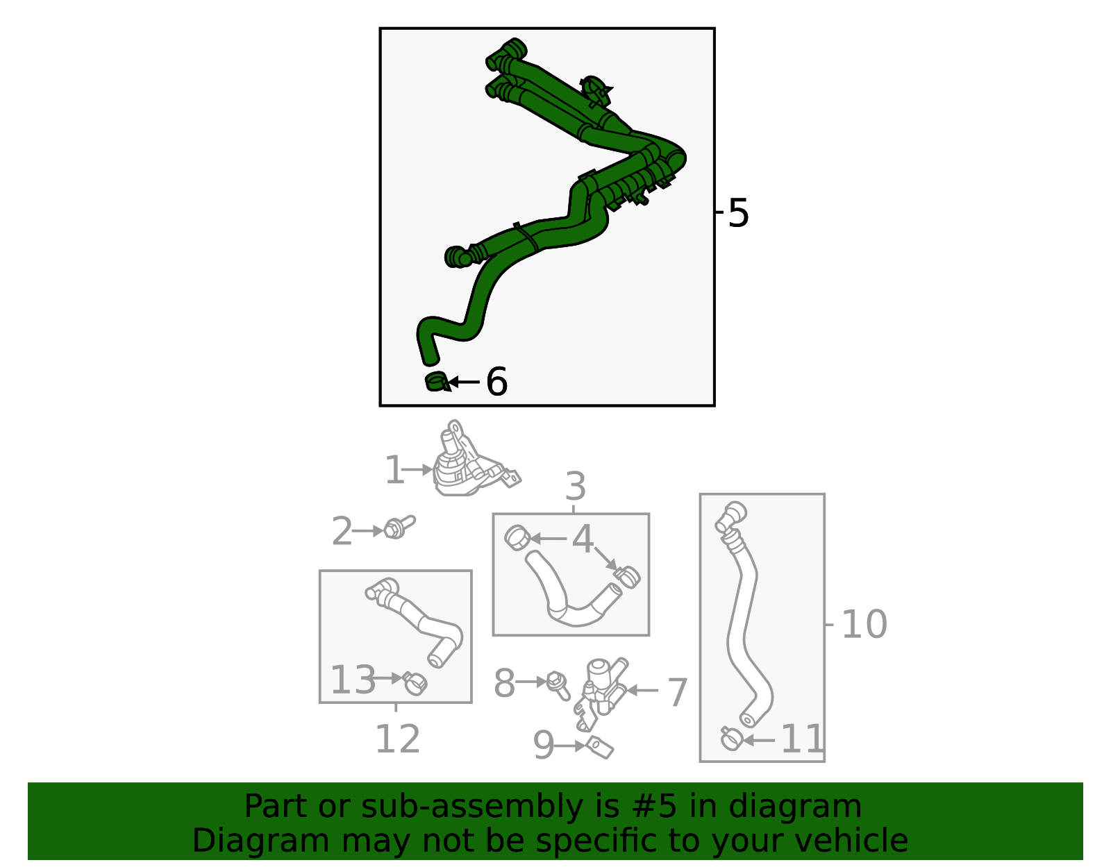 2021-2025 Ford F-150 Radiator Coolant Hose ML3Z-8260-H | Ford OEM Parts ...