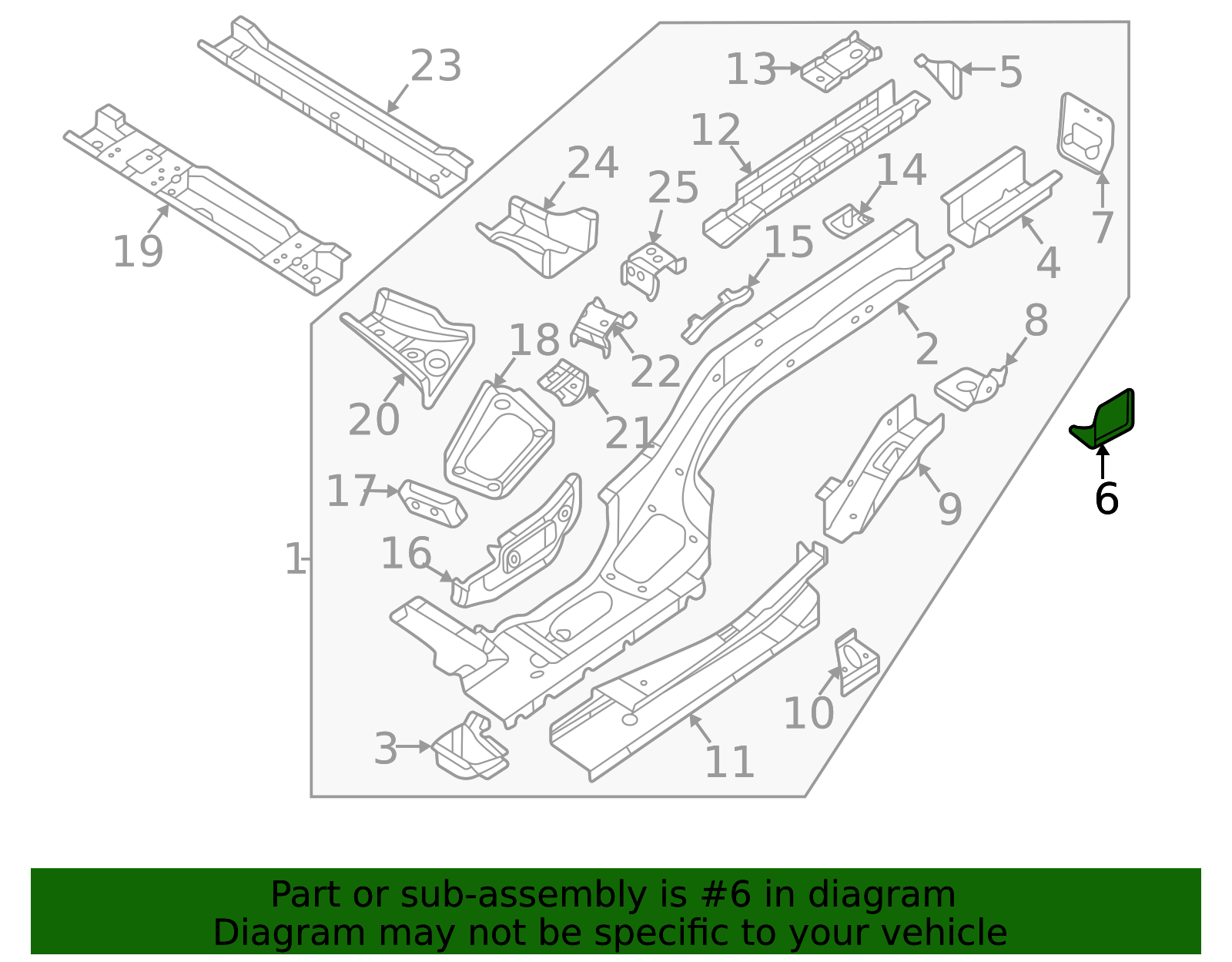 3QF-813-128 - Rail End Reinforcement 2020-2025 Volkswagen Atlas Cross ...