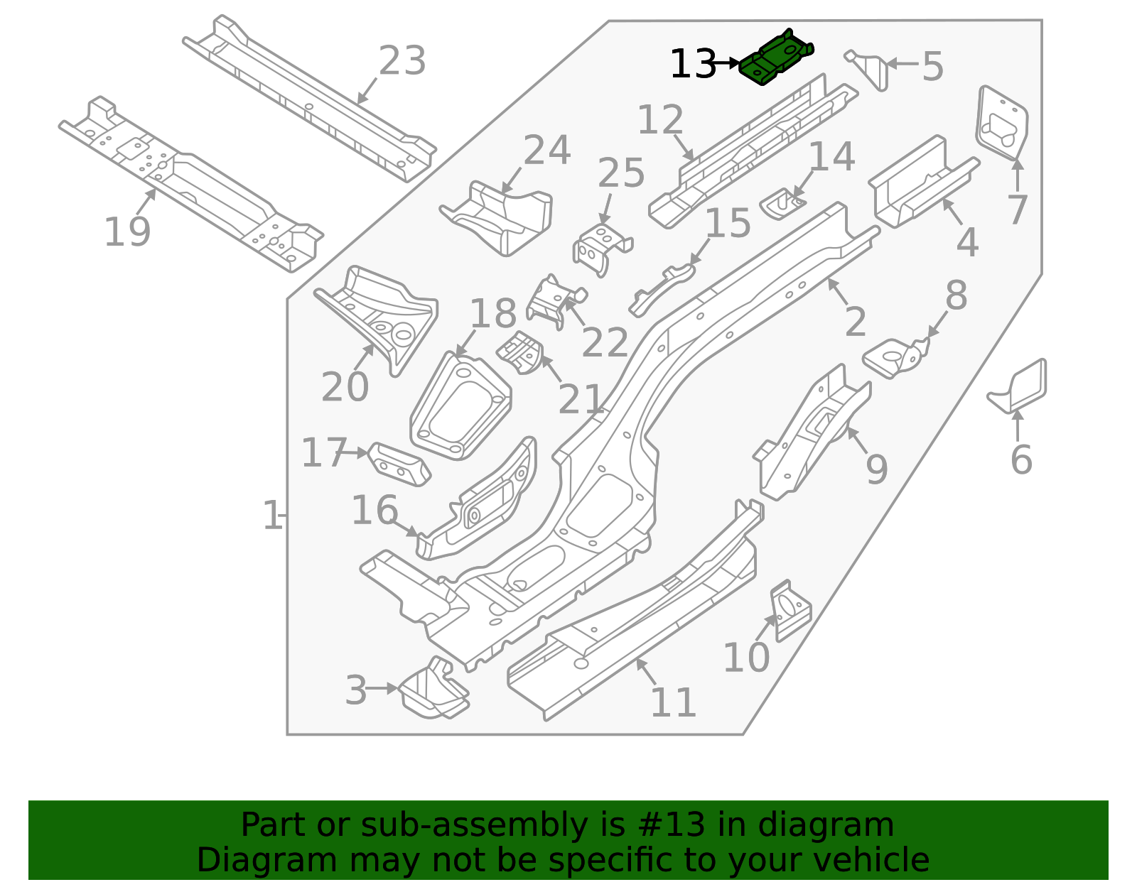 2020-2025 Volkswagen Atlas Cross Sport Frame Side Member Reinforcement ...